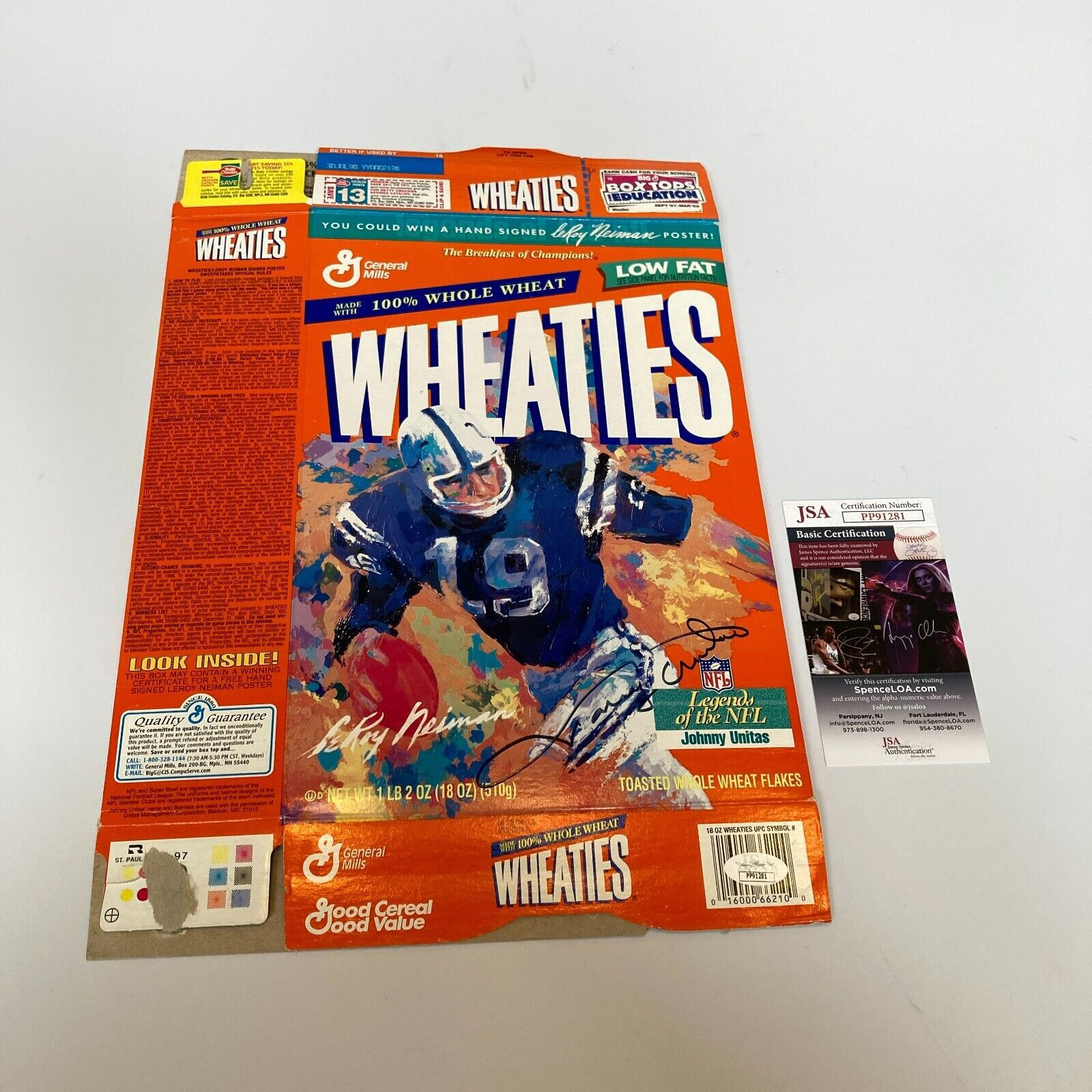 Johnny Unitas Signed Leroy Neiman Wheaties Cereal Box JSA COA - Walmart.com