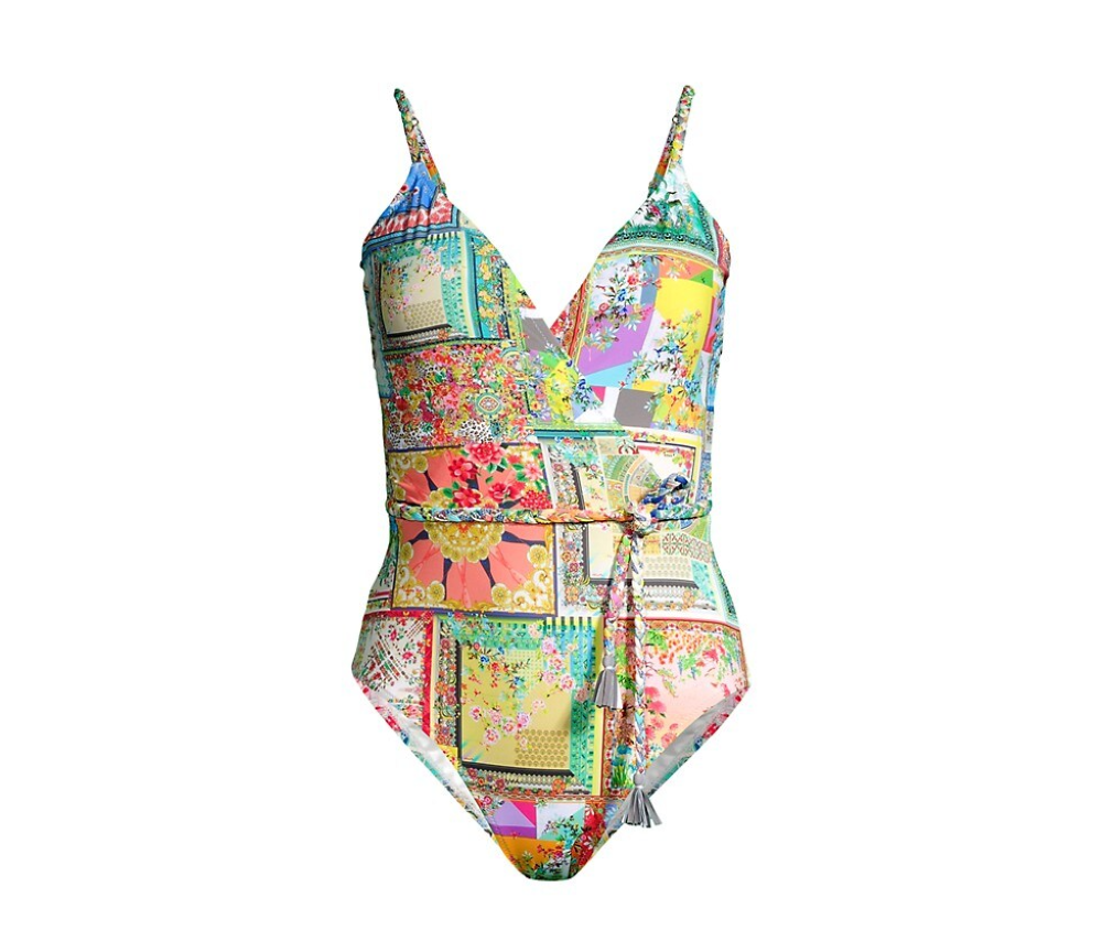 Johnny Was Women's Fleur Braided One Piece Wrap Swimsuit - Walmart.com