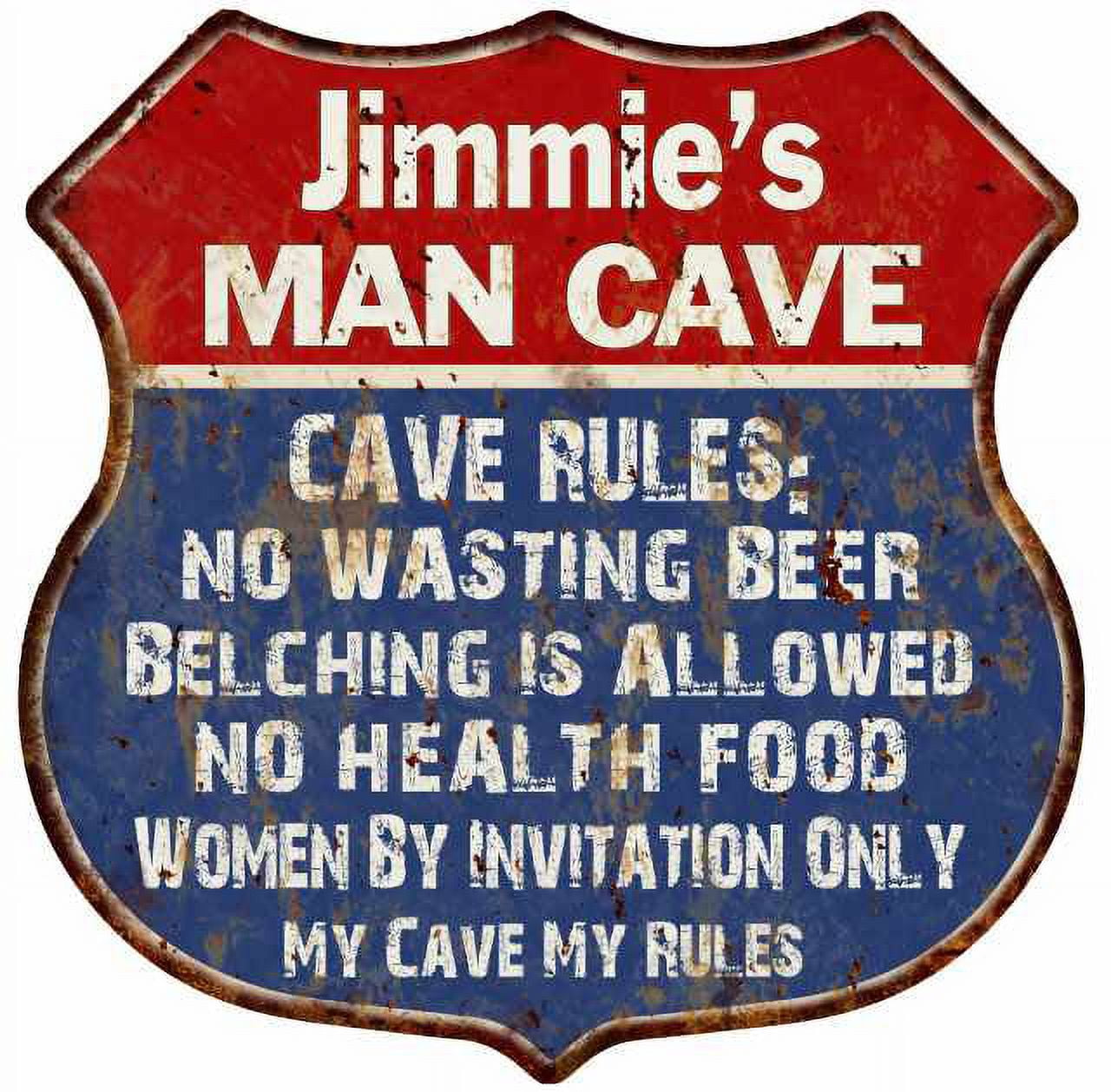 Johnny's Man Cave Rules Sign Shield Metal Gift 211110023306 - Walmart.com