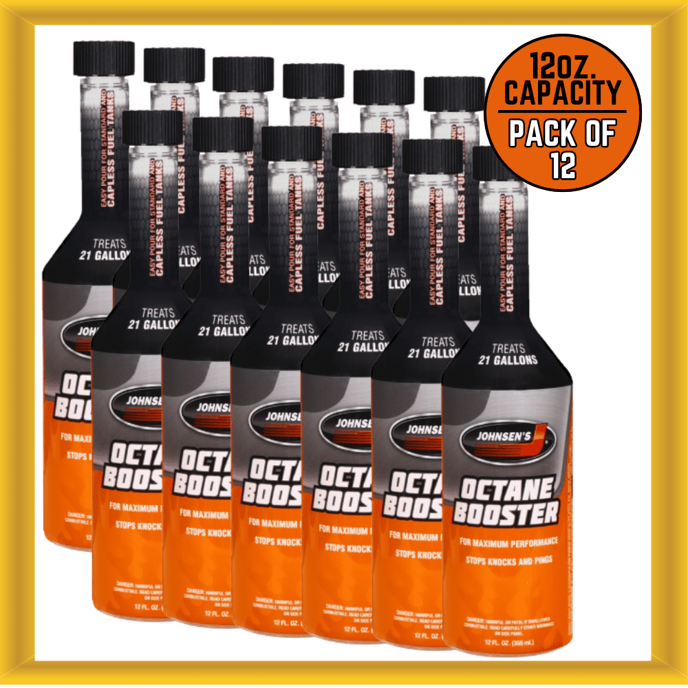 Johnsen's Octane Boost, 12oz Capacity, Pack of 12, Helps Stop Knocking from Low Octane Fuel ...
