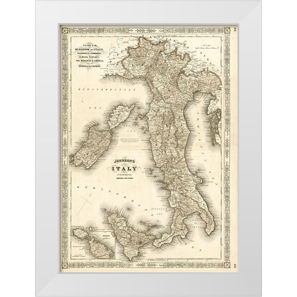 Johnson 14x18 White Modern Wood Framed Museum Art Print Titled - 1866 ...