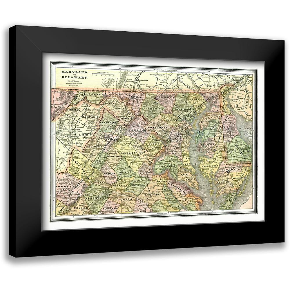 Johnson 18x14 Black Modern Framed Museum Art Print Titled - Maryland ...