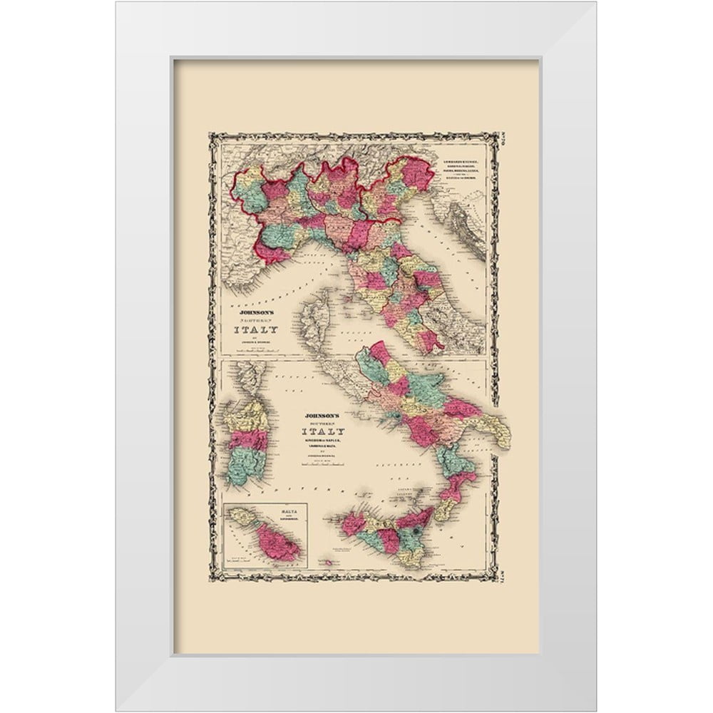 Johnson 21x32 White Modern Wood Framed Museum Art Print Titled ...