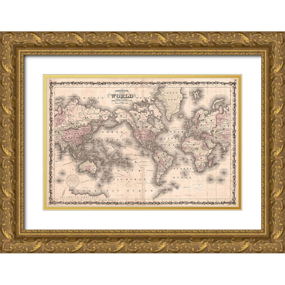 Johnson 24x17 Gold Ornate Wood Framed with Double Matting Museum Art ...