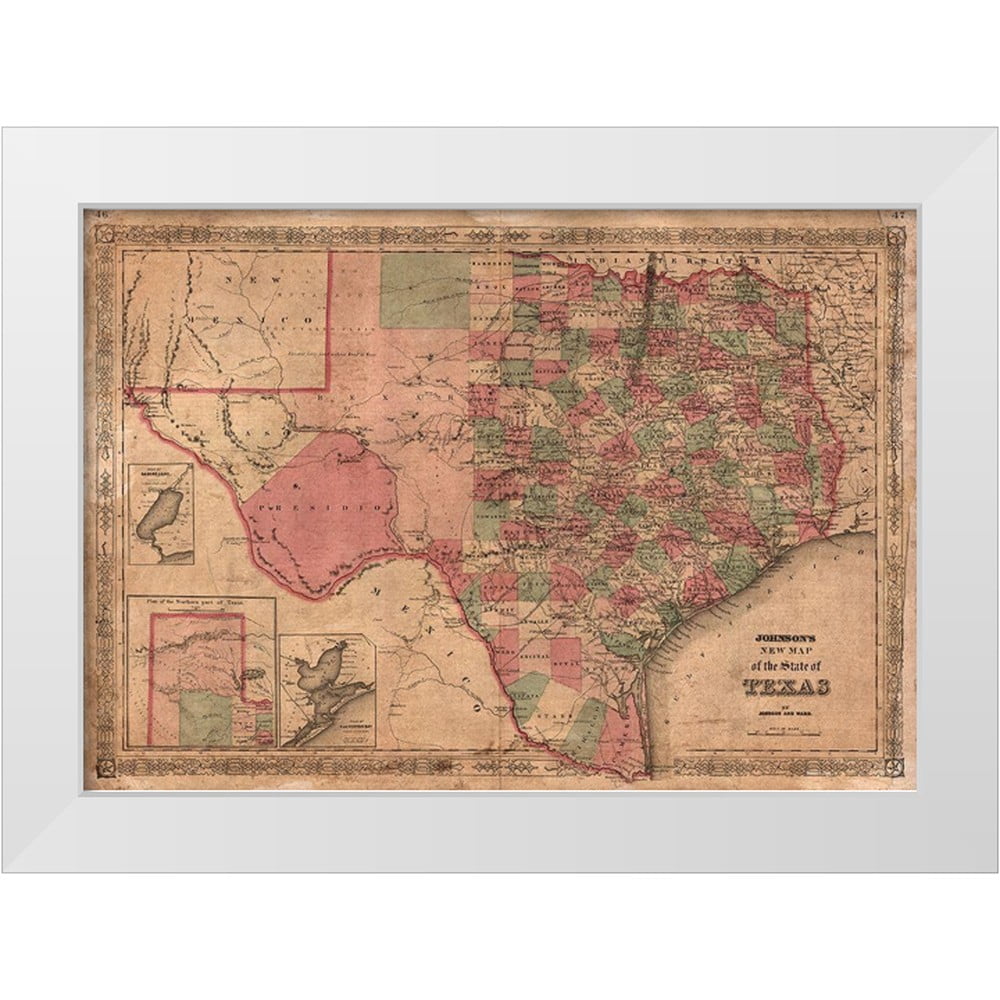 Johnson 32x24 White Modern Wood Framed Museum Art Print Titled - 1866 ...