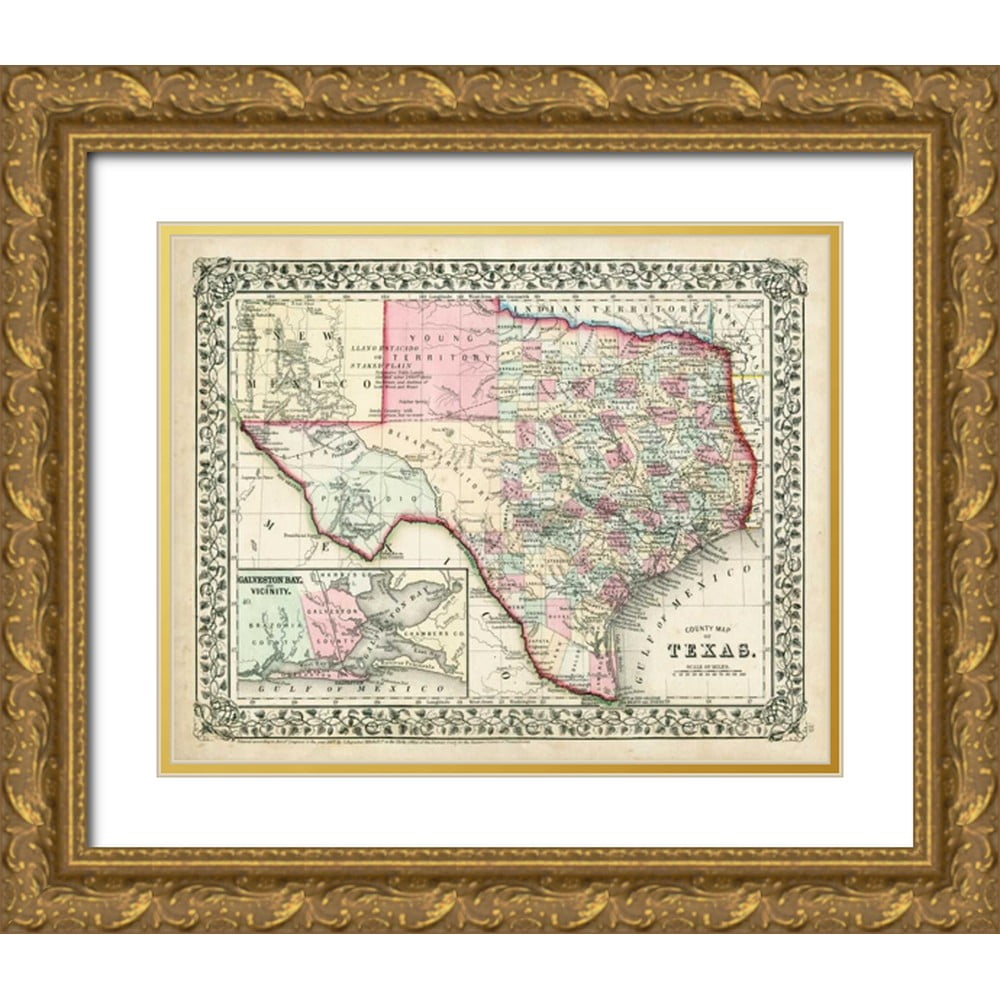 Johnson 32x26 Gold Ornate Wood Framed with Double Matting Museum Art ...