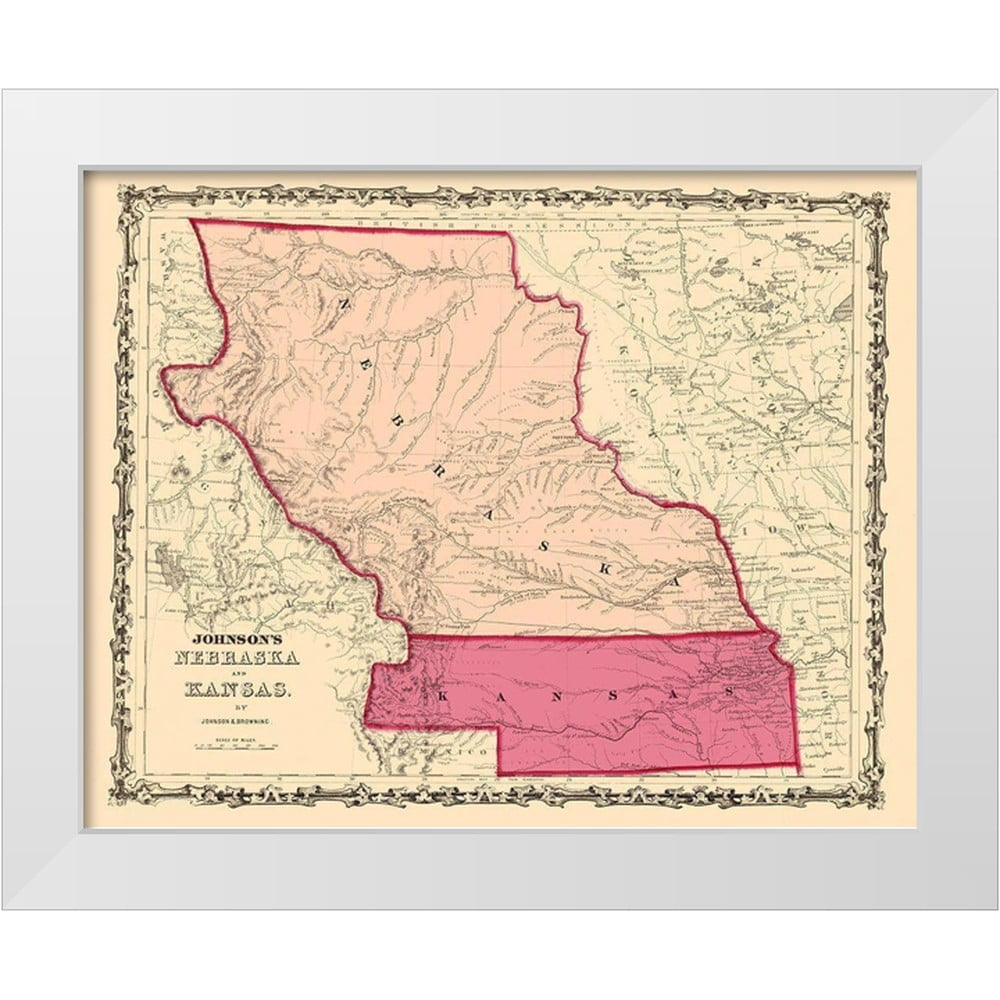 Johnson 32x26 White Modern Wood Framed Museum Art Print Titled ...