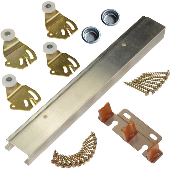 Johnson Hardware Johnson Aluminum Bypass Door Hardware Set - Hardware ...