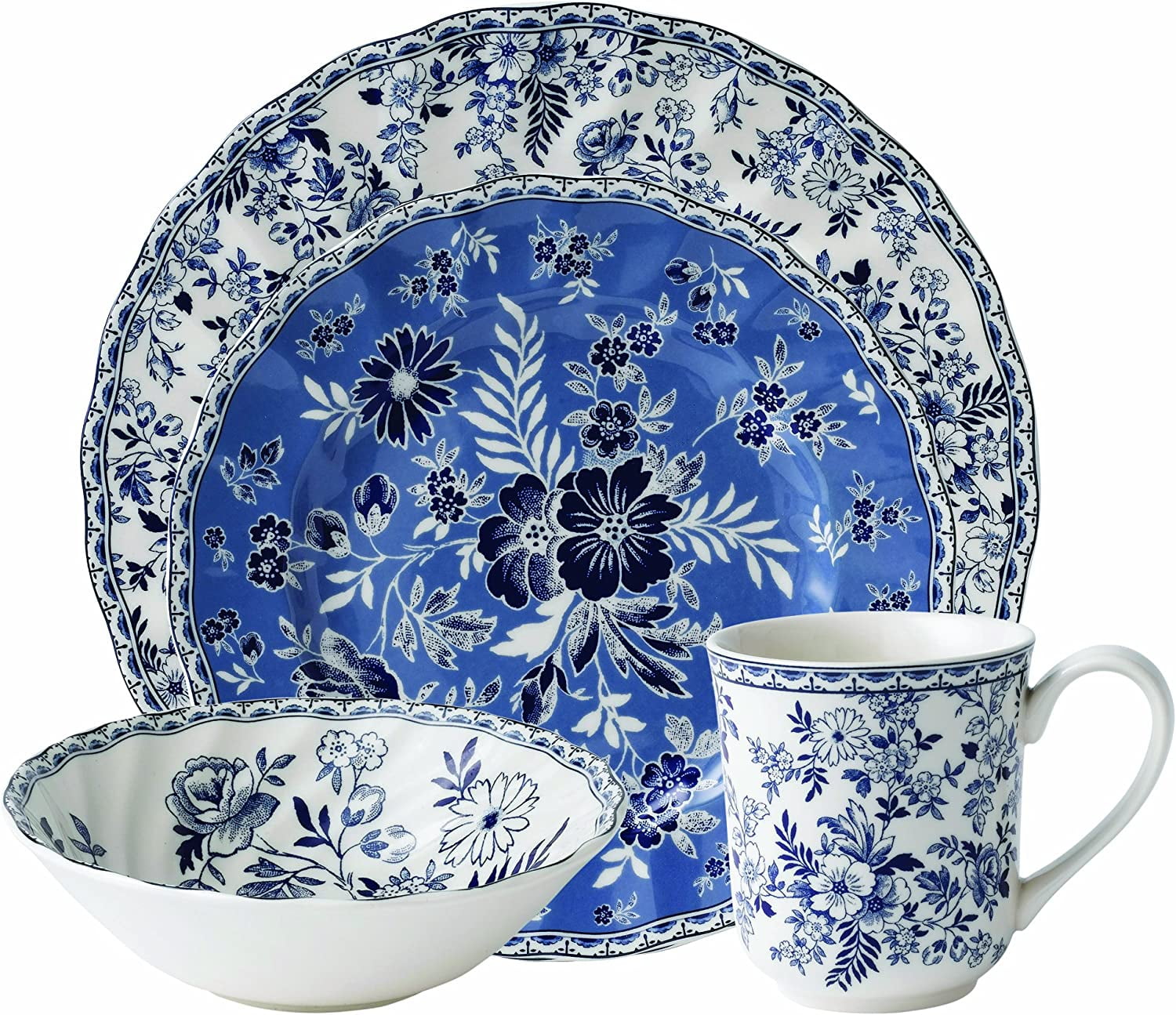 Johnson Brothers Devon Cottage Dinnerware Set, 4-Piece Plate and Mug ...