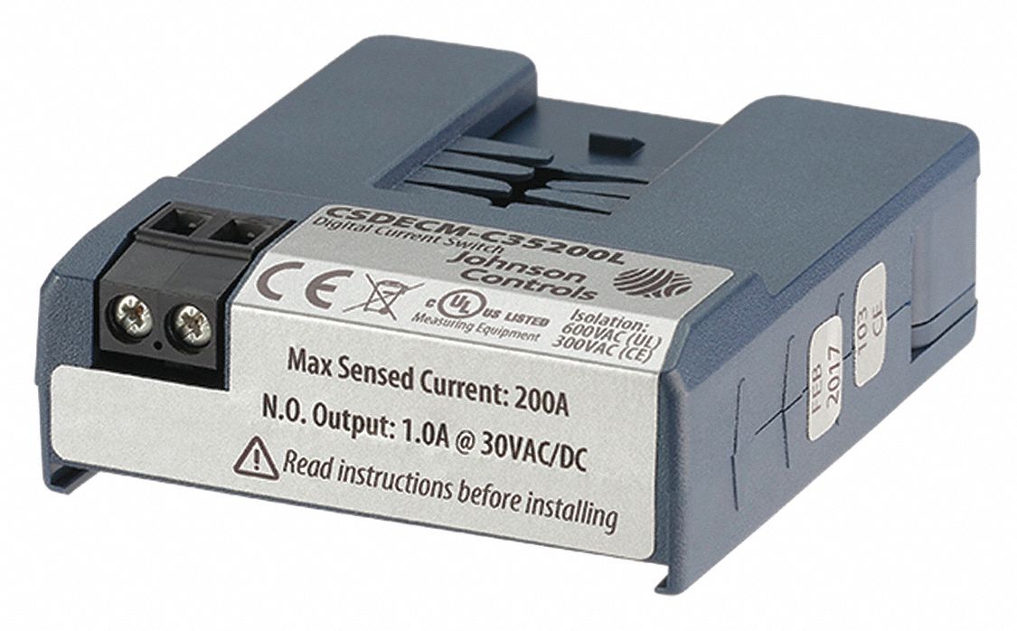 Johnson Controls Current Sensor Relay, SPST-NO, 200 A CSDECM-C35200L0 ...