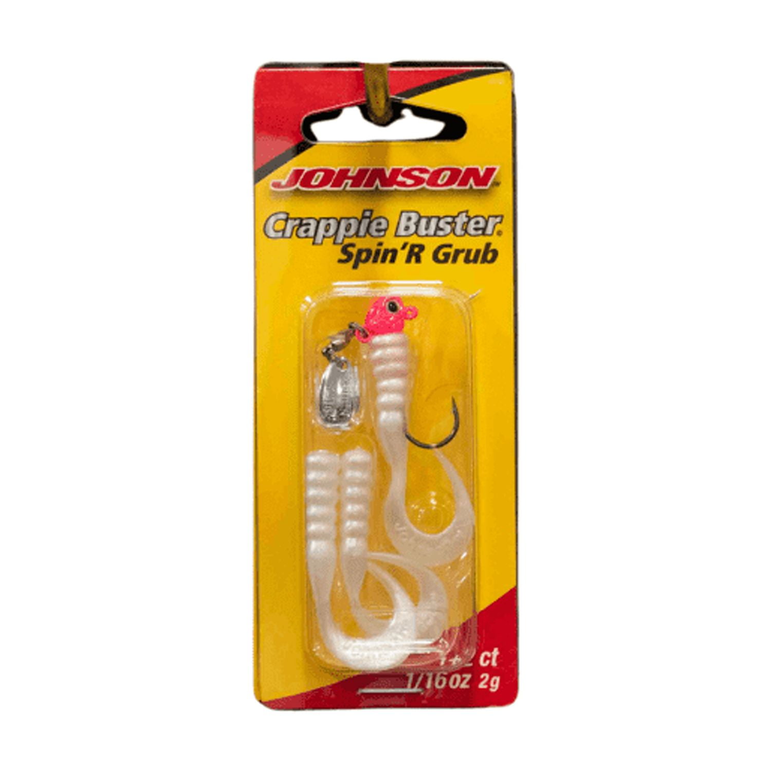 Johnson™ Crappie Buster® Spin'R Grub Fishing Hard Bait, Pink Pearl ...