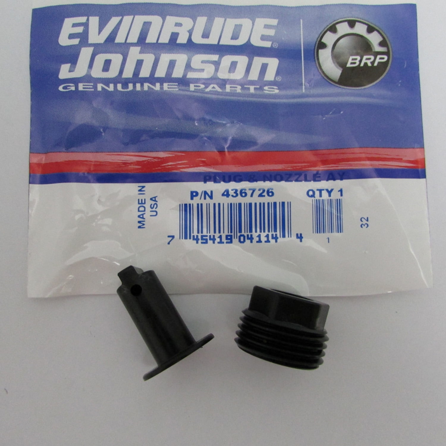 Johnson/Evinrude/OMC New OEM PLUG&NOZZLE AY 0436726, 436726 - Walmart.com