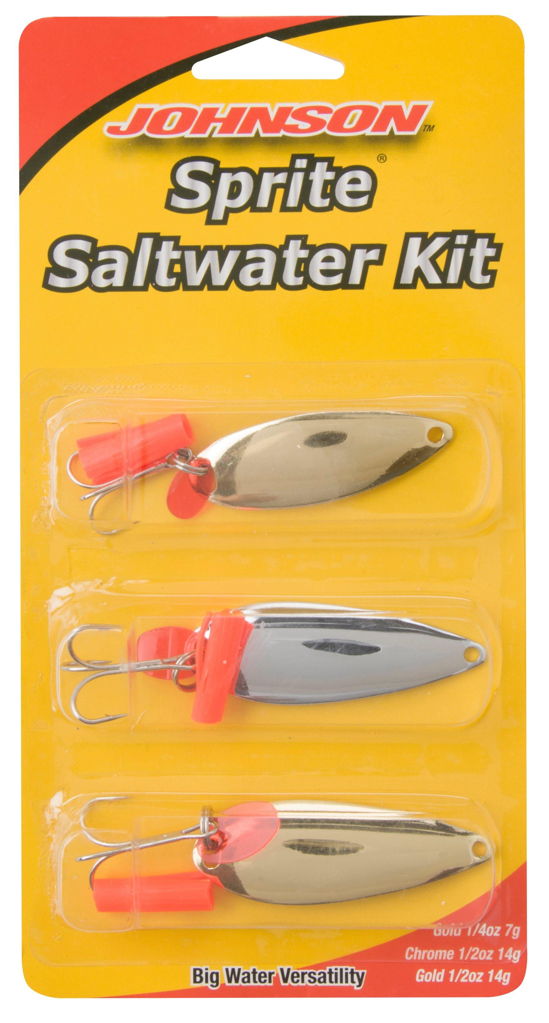 Johnson Fishing Sprite Saltwater Kit - 3 Spoons for Bass, Pike ...