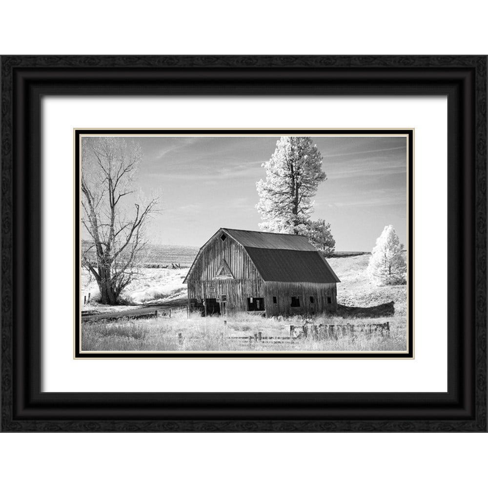 Johnson, George 24x17 Black Ornate Wood Framed with Double Matting ...