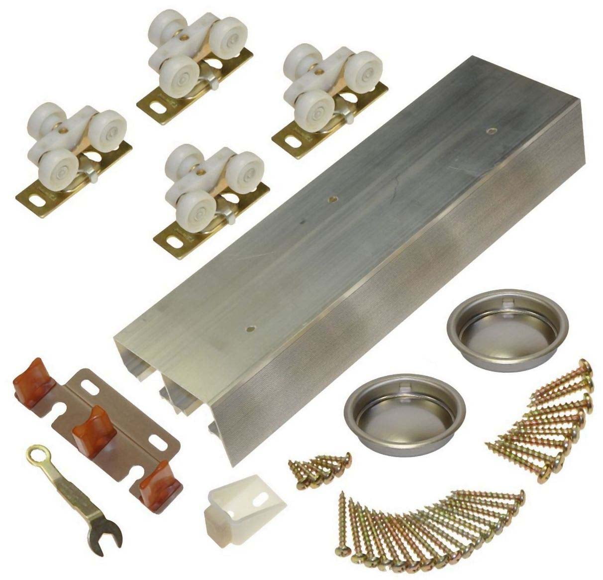 Johnson Hardware 138F Series Sliding Bypass Door Hardware 48 Inch 2 ...