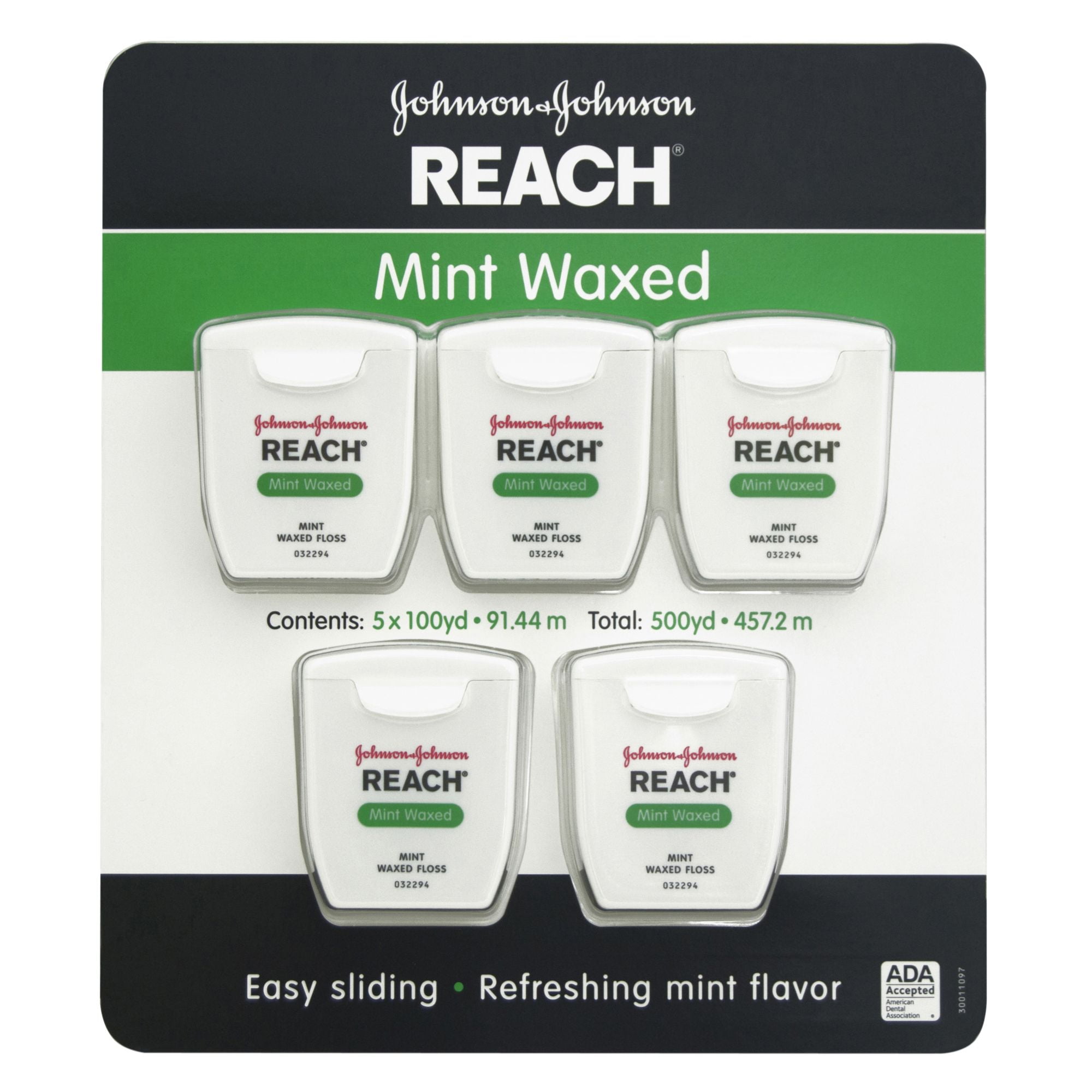 Johnson & Johnson Reach Mint Waxed Dental Floss, 5 Count - Walmart.com