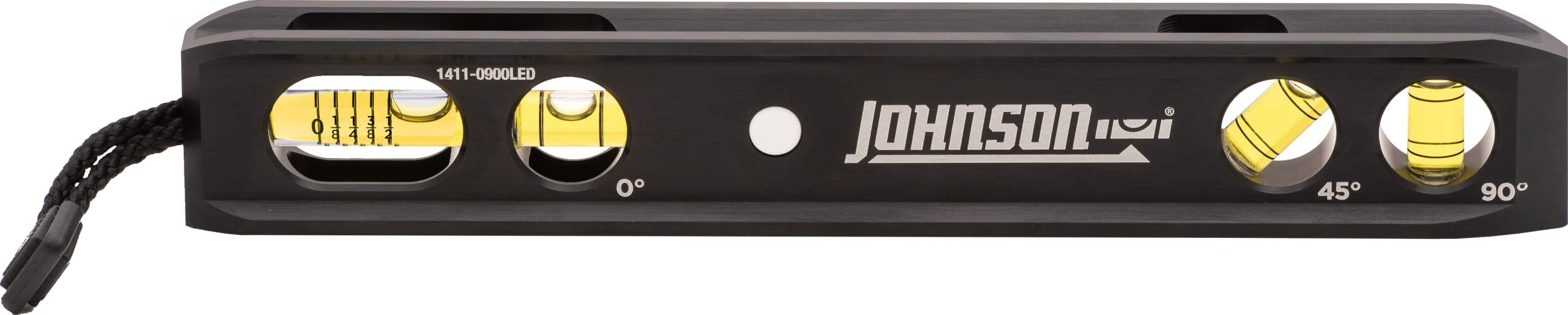Johnson Level & Tool 1411-0900LED 9" Magnetic LED Billet Torpedo Level ...