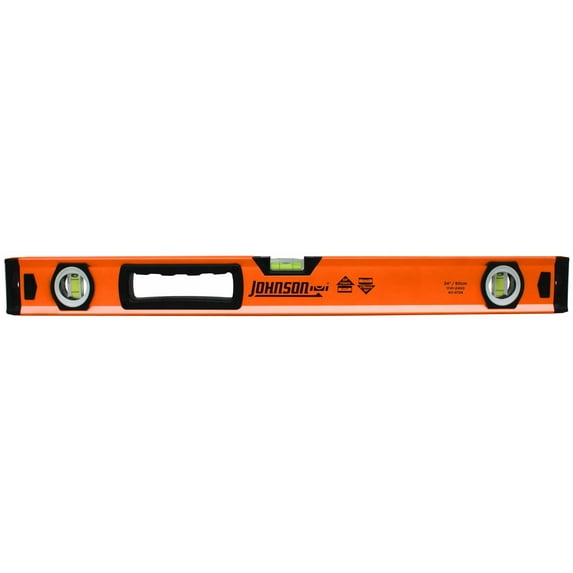 Johnson Level & Tool 1741-2400 Aluminum Box Level, 24", Orange, 1 Level ...