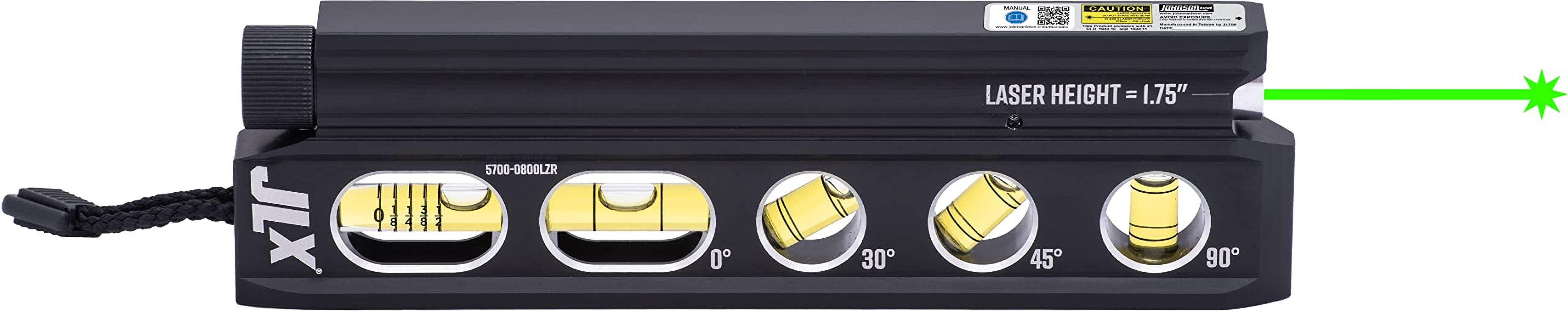 Johnson Level & Tool 5700-0800LZR 8" Magnetic Billet Torpedo Laser ...