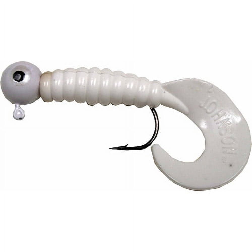 Johnson Swimming Grub Fishing Lure, White, 3 in, 1/4 oz - Walmart.com