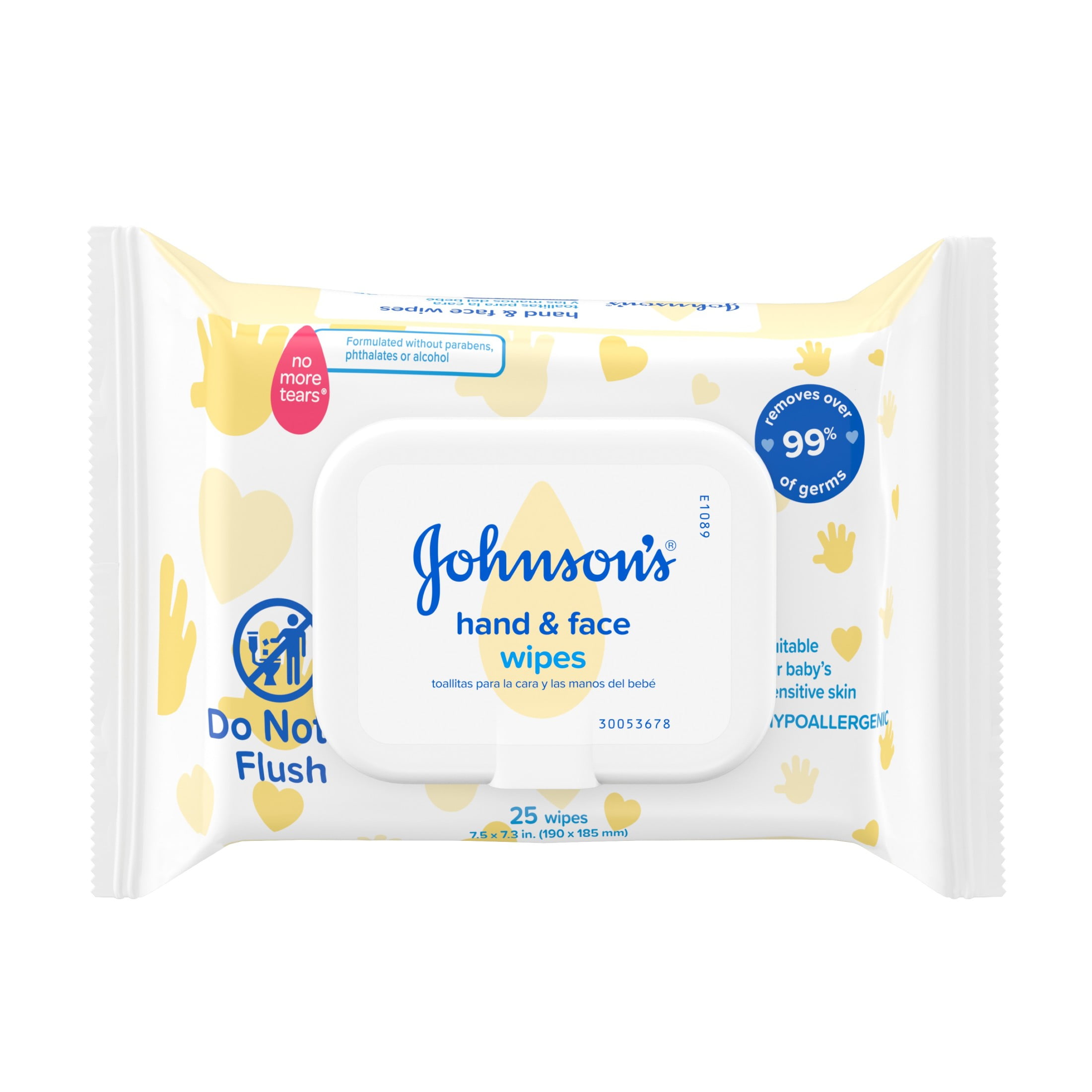 Johnson's Baby Gentle Hand & Face Cleansing Wipes, Hypoallergenic ...