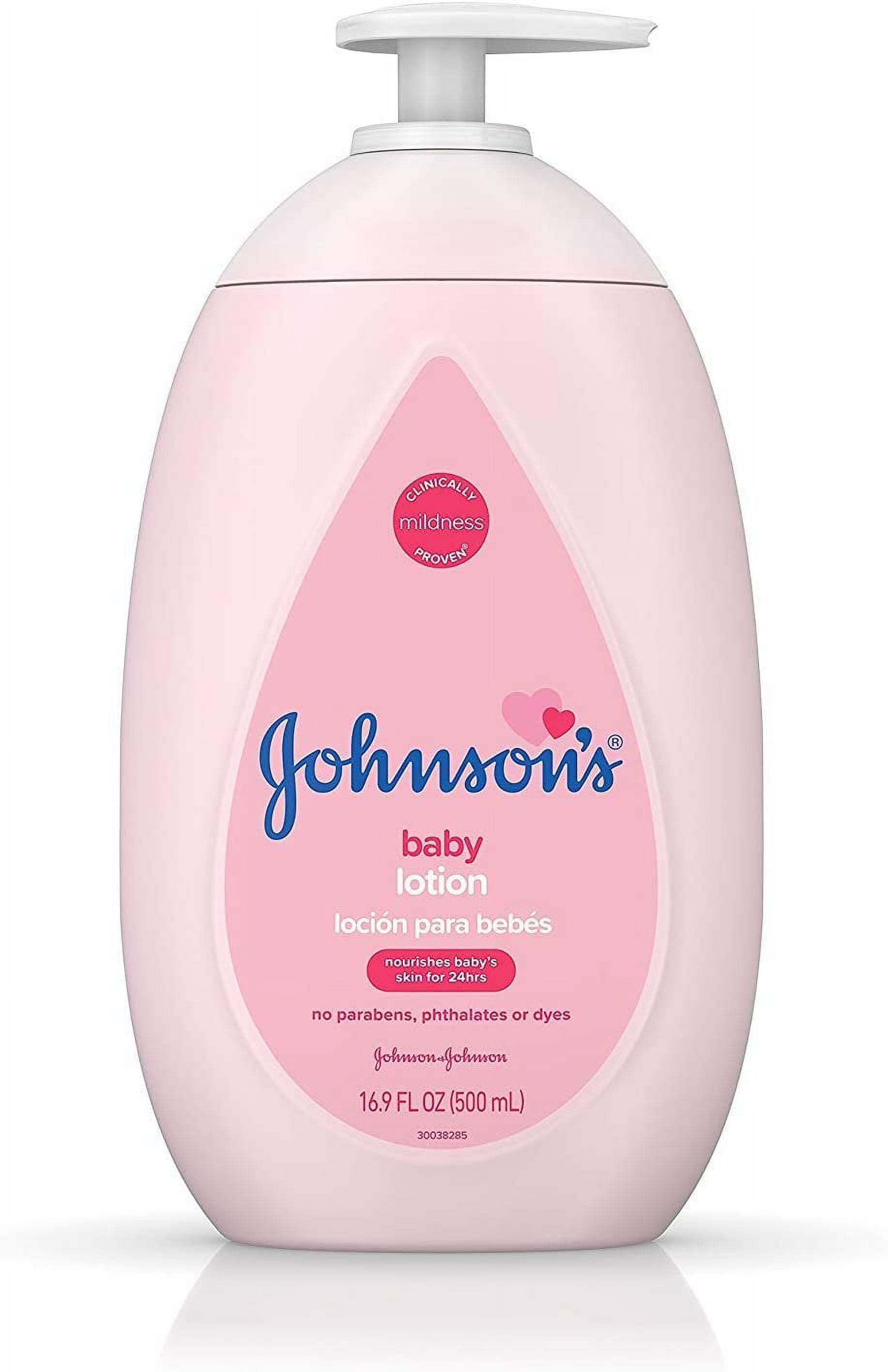 Johnson's Baby Moisturizing Pink Lotion with Coconut Oil Hypoallergenic ...