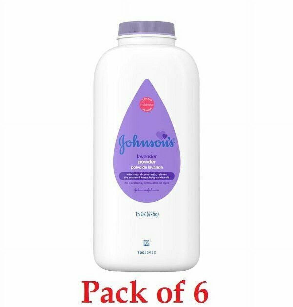 Johnson's Non-Toxic Body Baby Powder with Calming Lavender for Skin ...