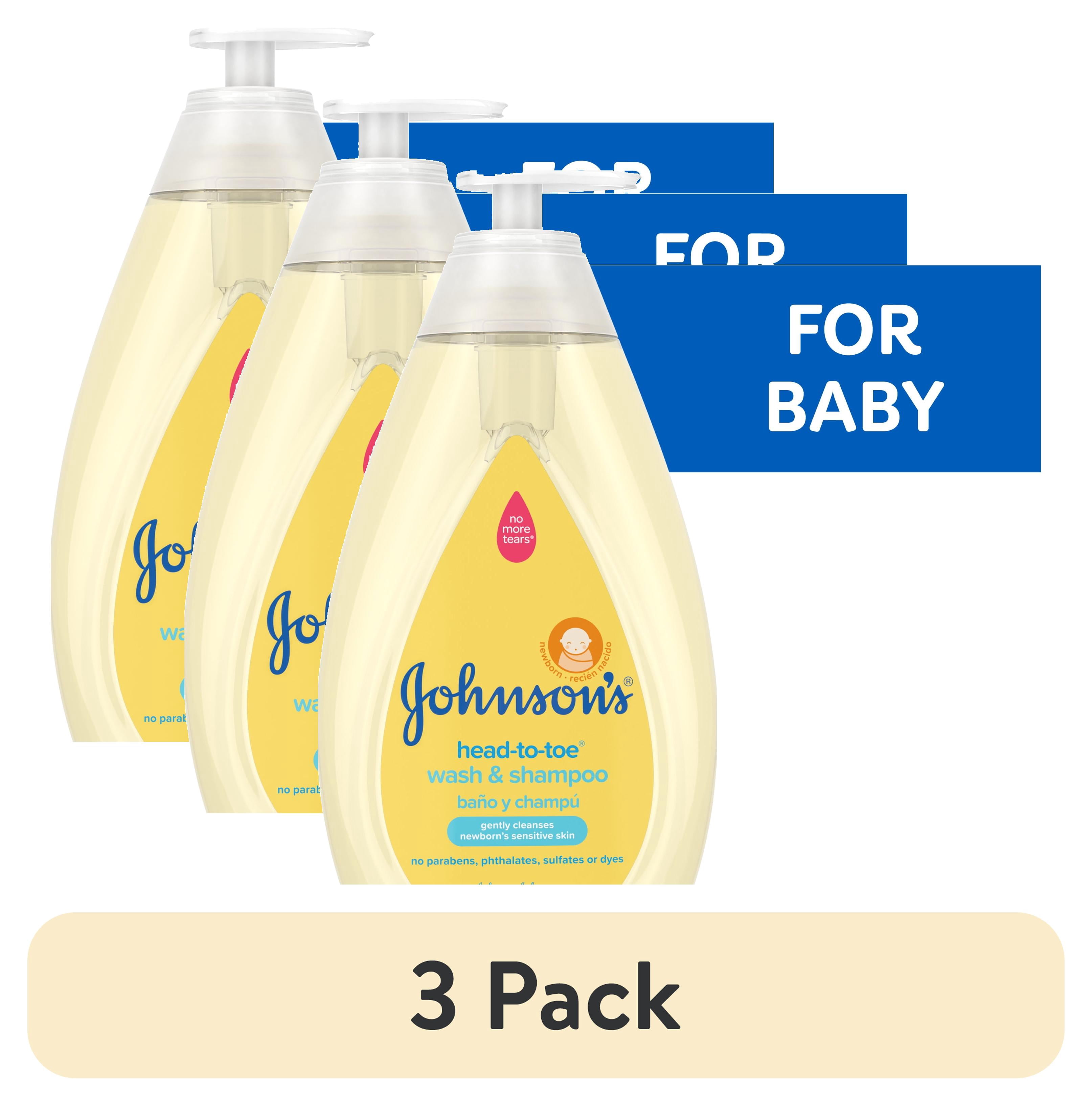 (3 pack) Johnson's Head-To-Toe Tear Free Infant Baby Bath Body Wash ...