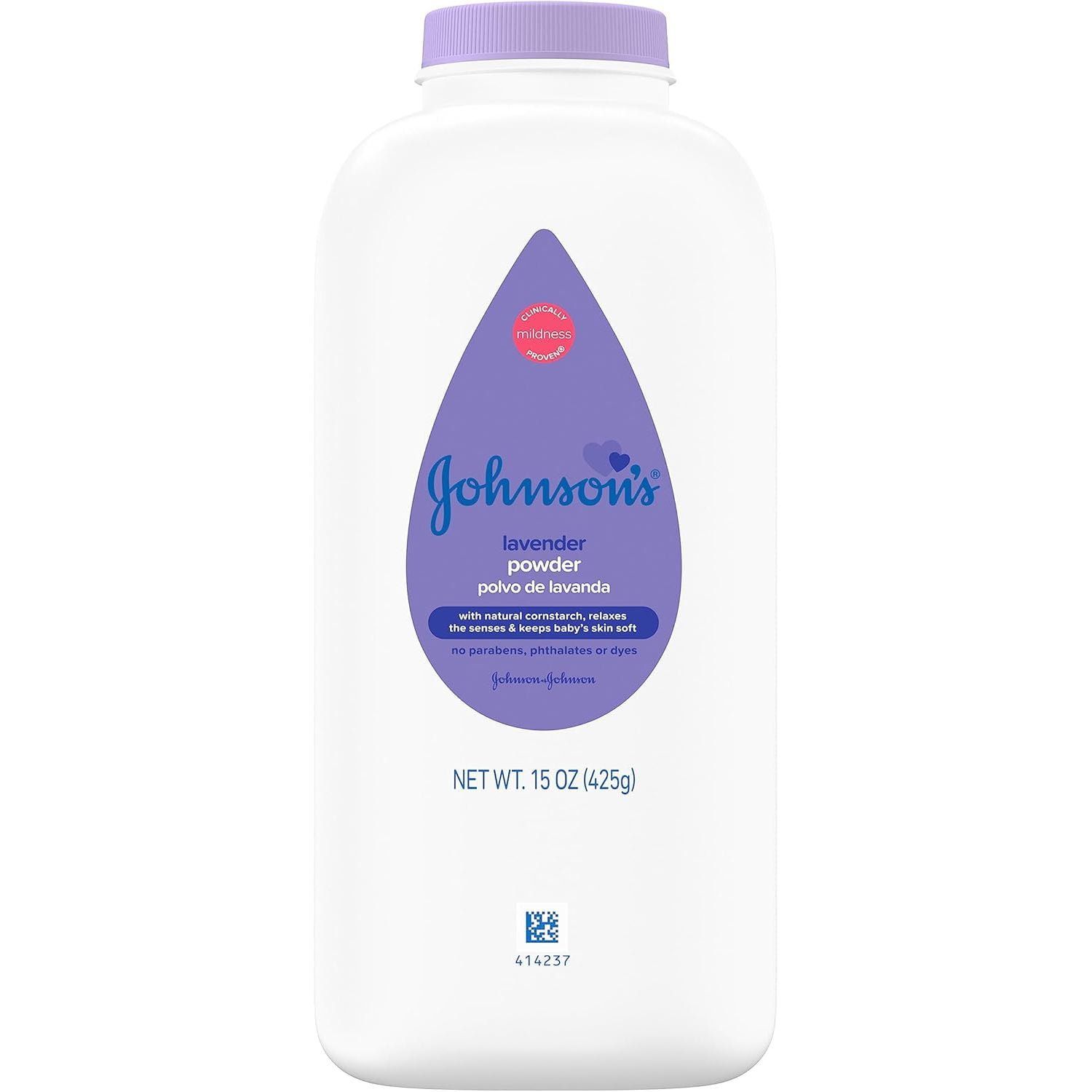 Johnson's Lavender Baby Powder with Naturally Derived Cornstarch ...