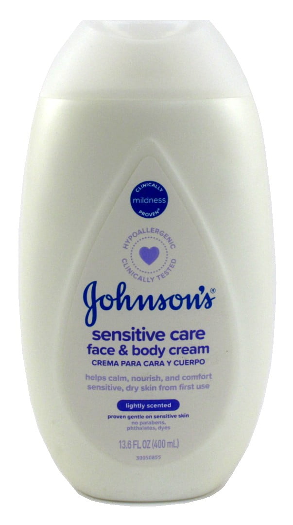 Johnsons Sensitive Care Face & Body Crm Lightly Scentd 13.6oz (Pack of ...