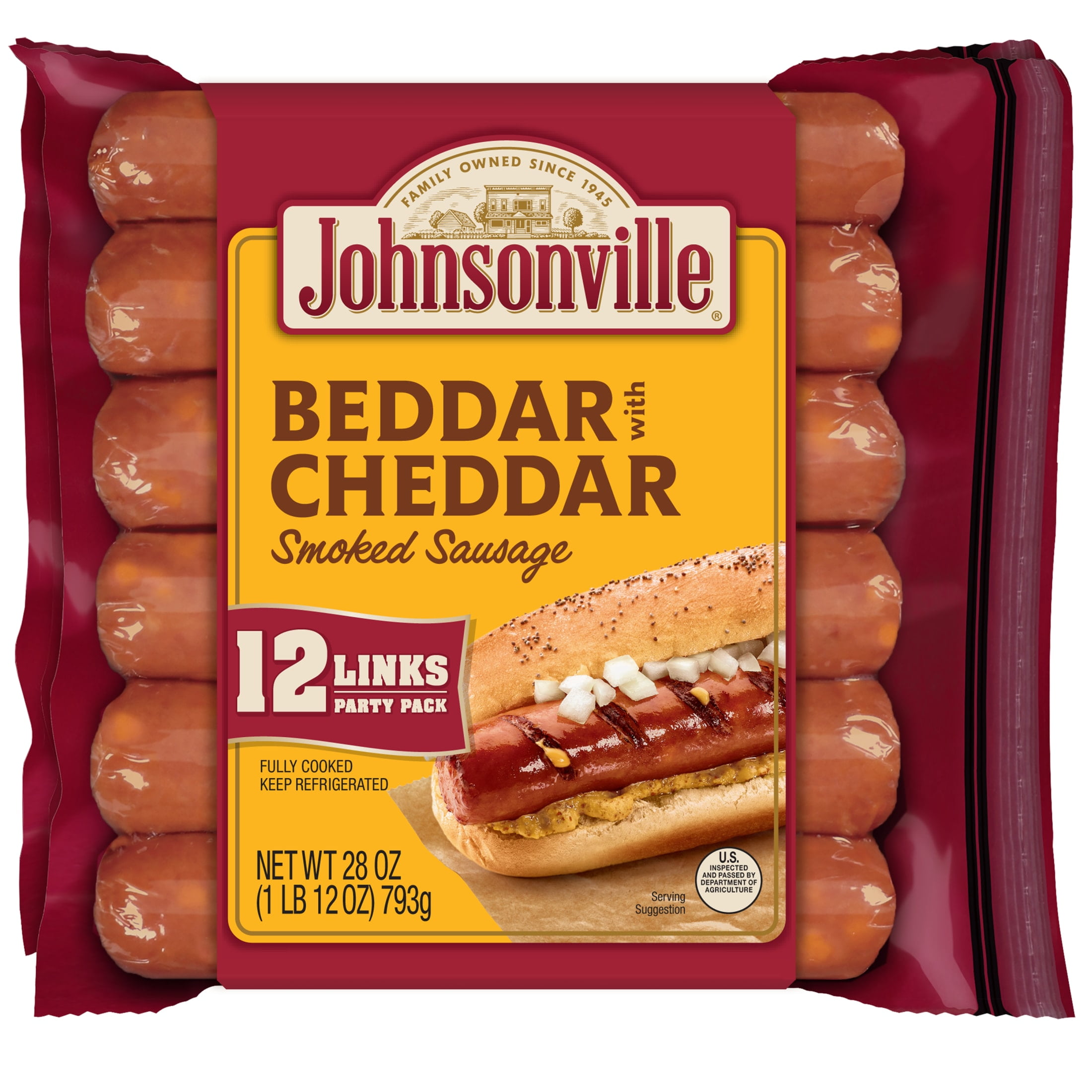 Johnsonville Beddar With Cheddar Smoked Sausage, 12 Links, 1 lb 12 oz ...