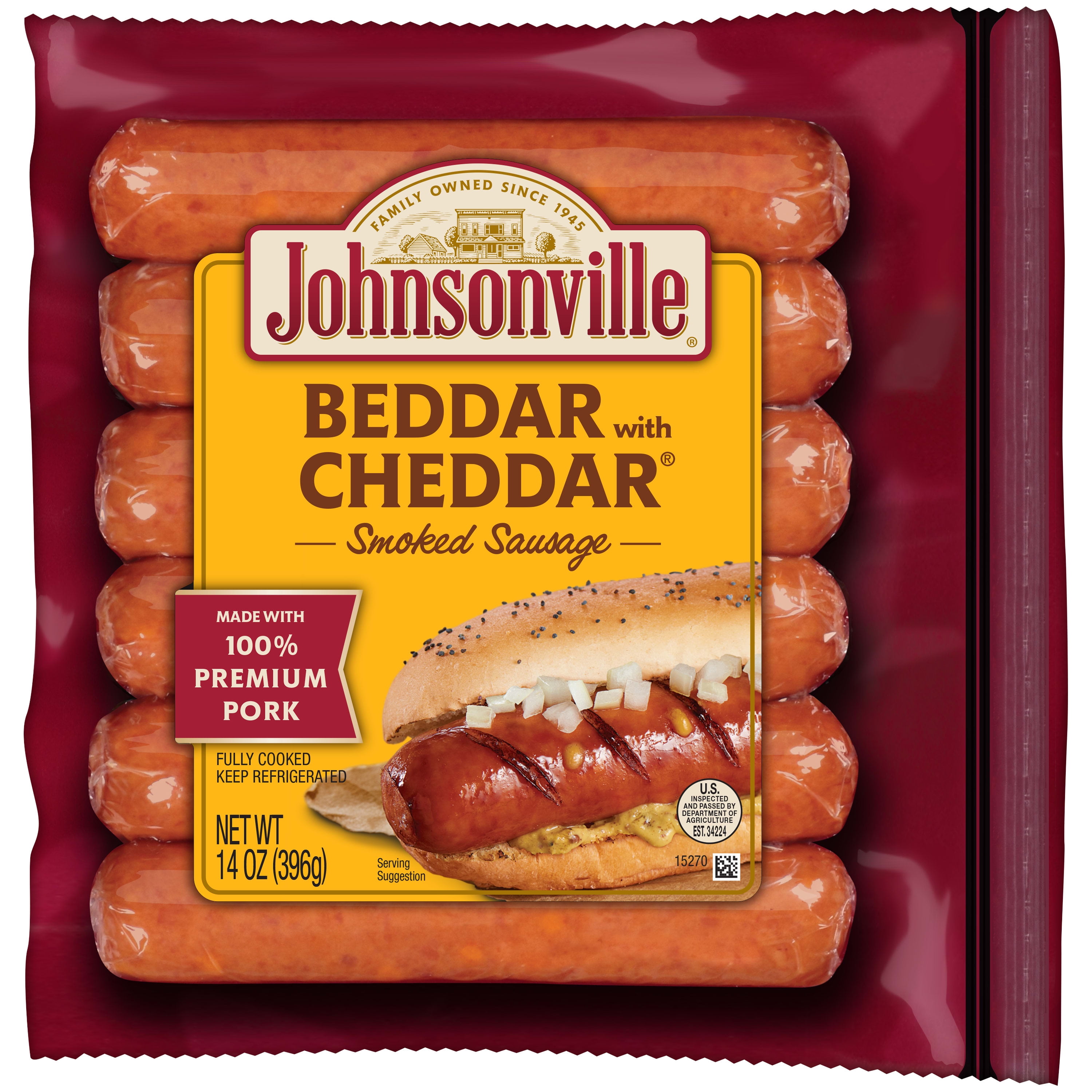 Johnsonville Beddar With Cheddar Smoked Sausage, 6 Links, 14 oz ...