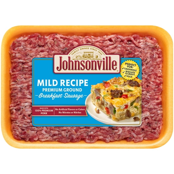 Johnsonville Mild Recipe Ground Pork Breakfast Sausage, 16oz ...