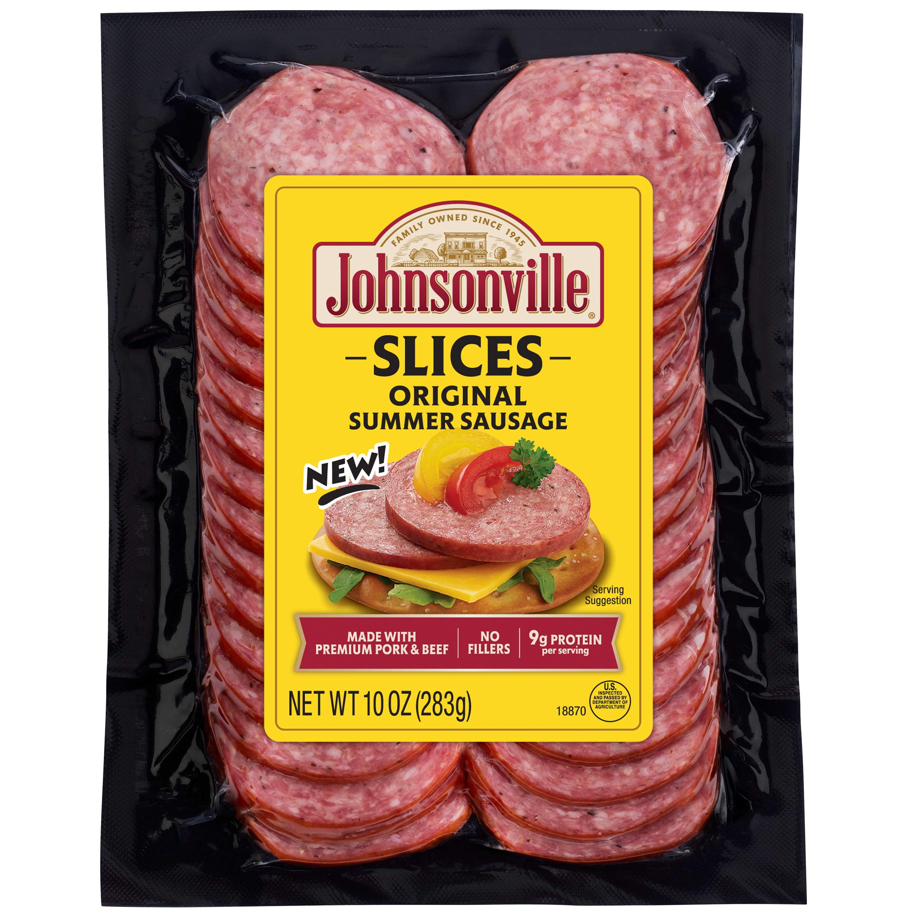 Johnsonville Original Pork & Beef Summer Sausage Slices, 10oz ...