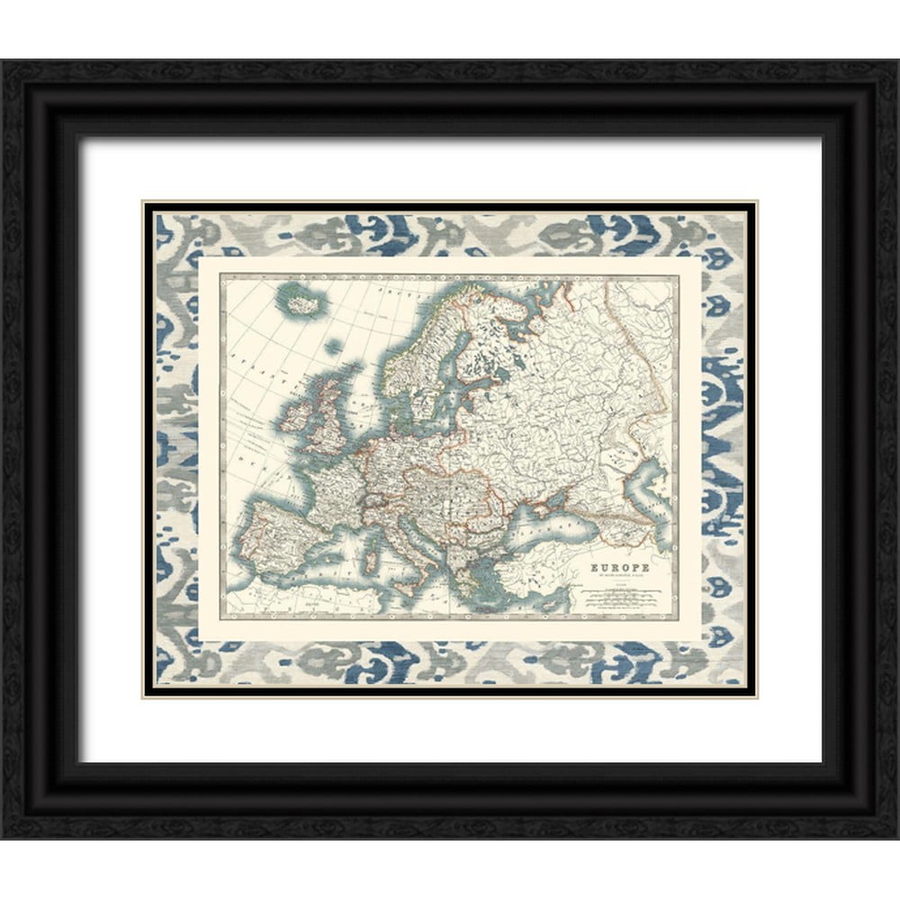 Johnston 14x12 Black Ornate Wood Framed with Double Matting Museum Art ...