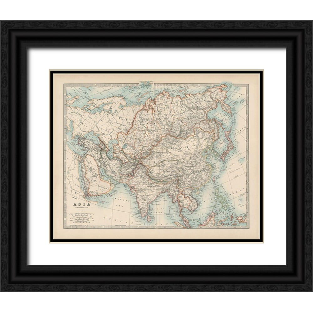 Johnston 14x12 Black Ornate Wood Framed with Double Matting Museum Art ...