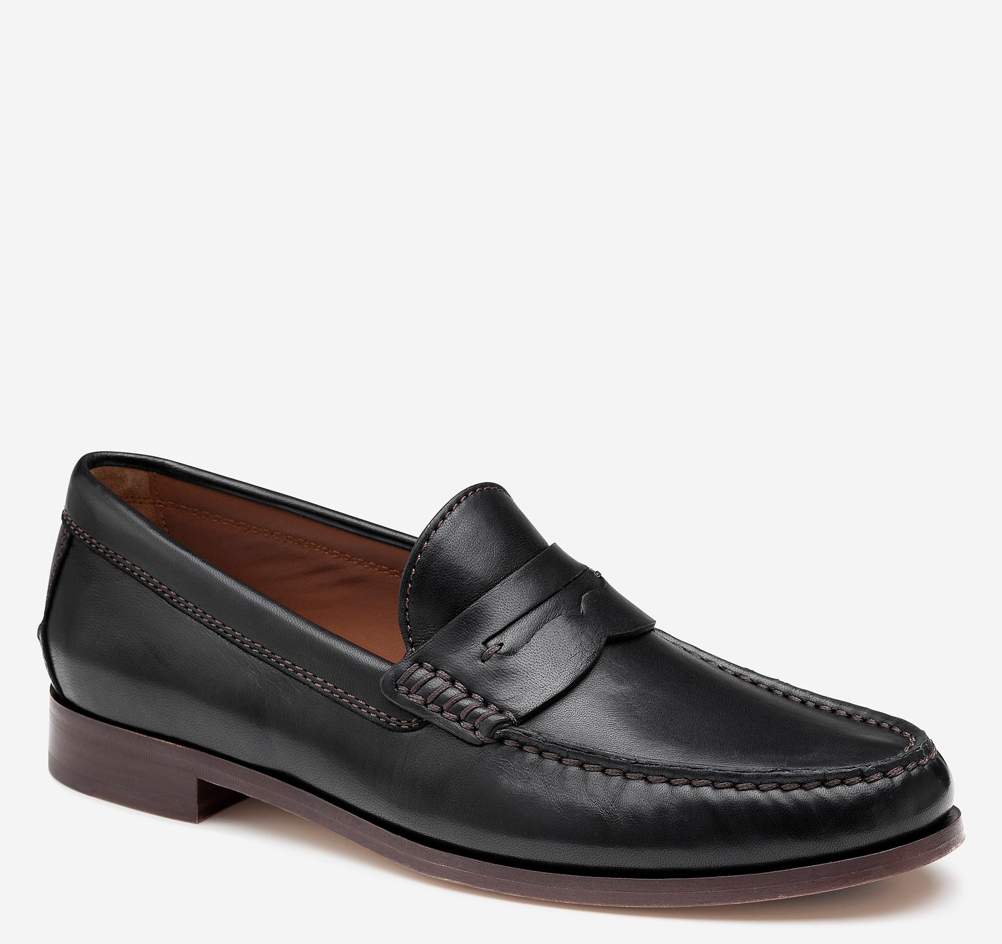 Johnston & Murphy Men's Baldwin Penny Loafer, Color: Black Sheepskin ...