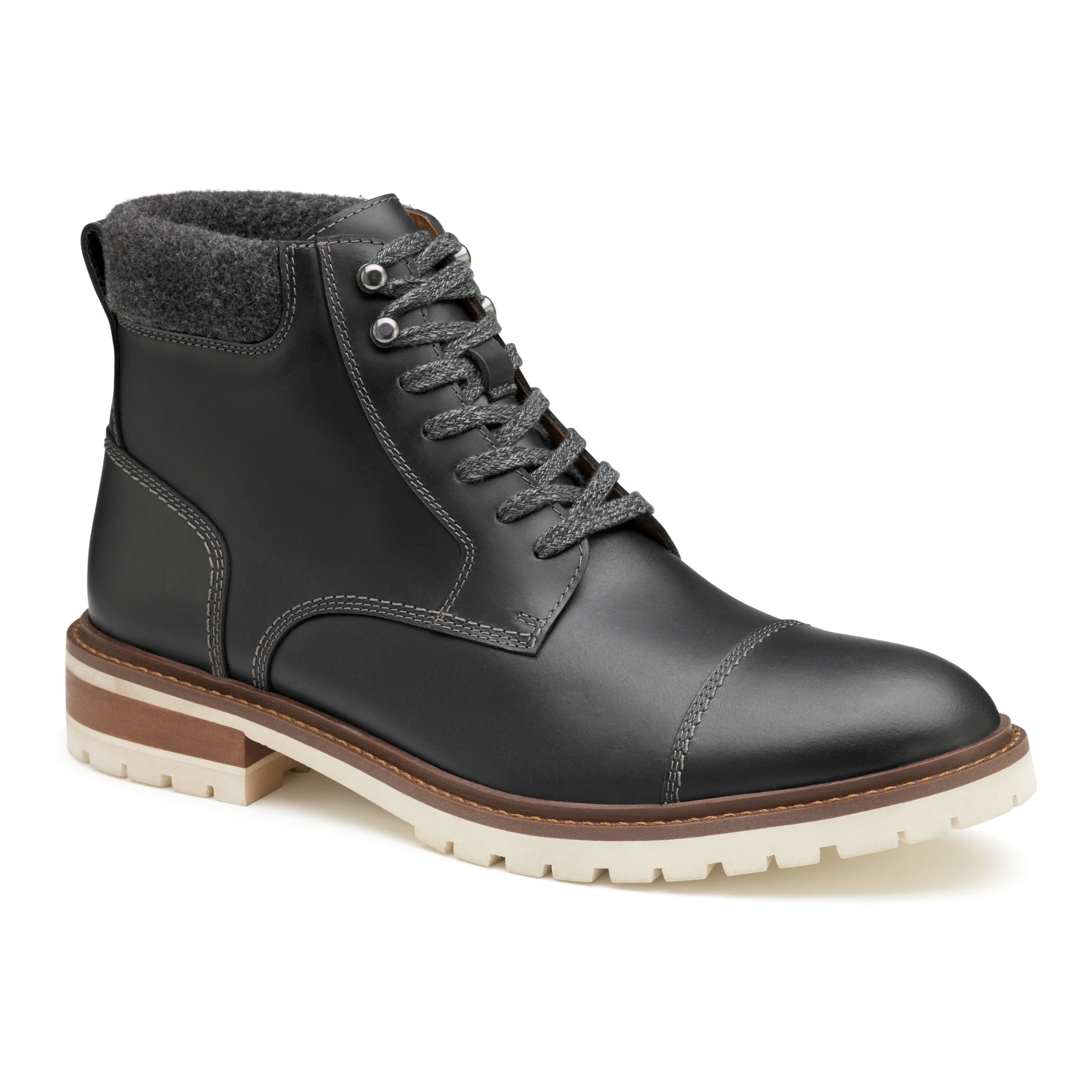 Johnston & Murphy Men's Barrett Cap Toe Boots (Grey Full Grain, 11.5 ...