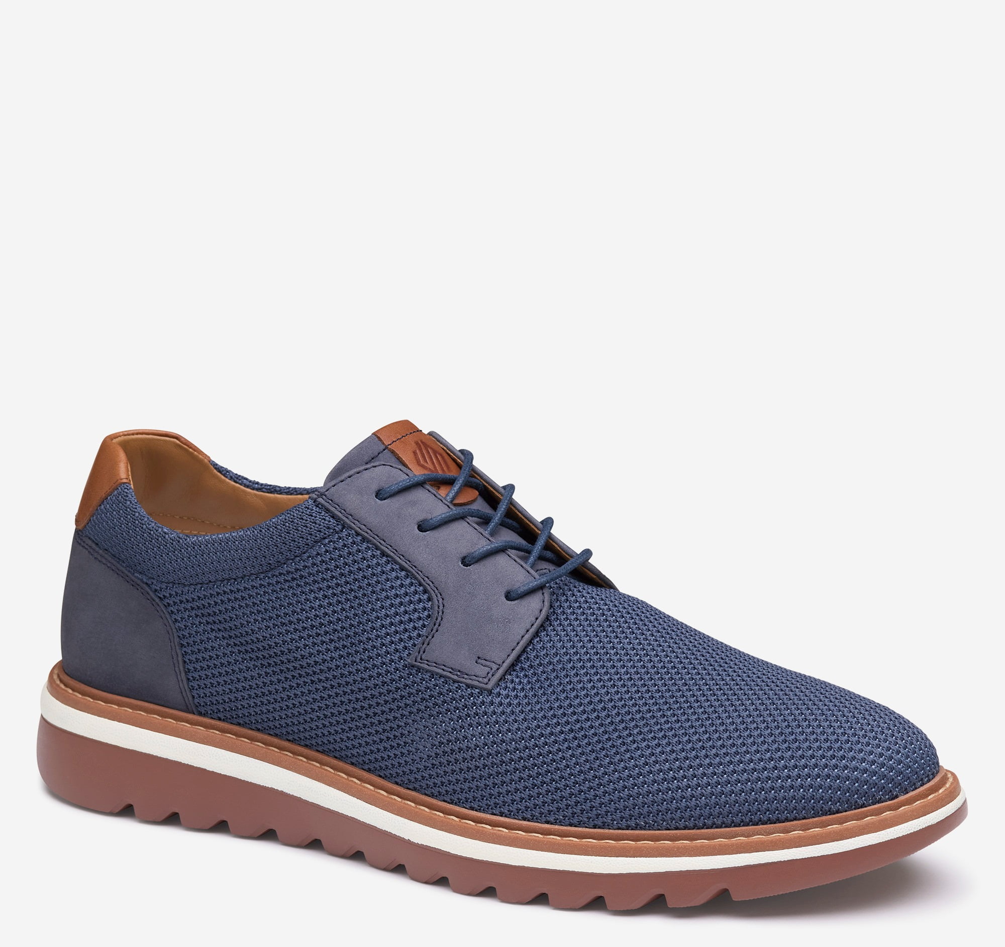 Johnston & Murphy Men's Braydon Knit Plain Toe, Color: Navy Knit, Shoe ...