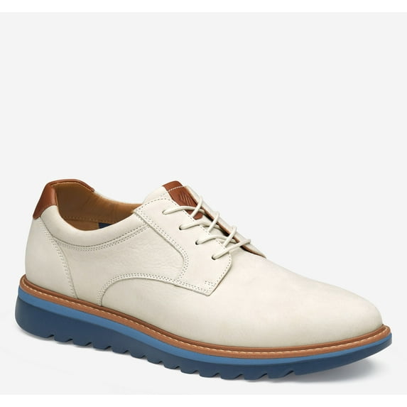 Johnston & Murphy Men's Braydon Plain Toe, Color: Off-White Nubuck ...