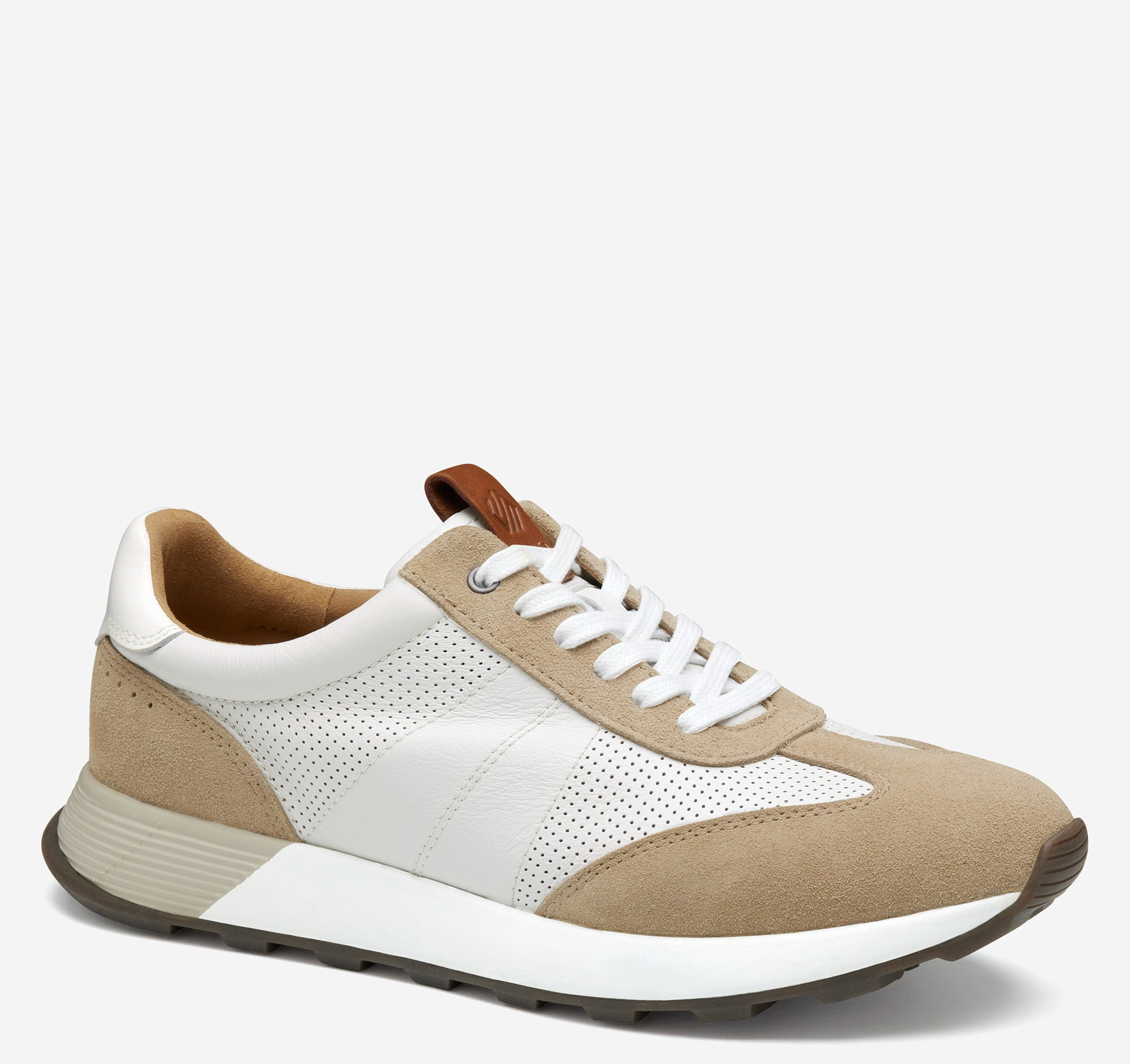 Johnston & Murphy Men's Kinnon T-Toe, Color: Sand Suede/White Full ...