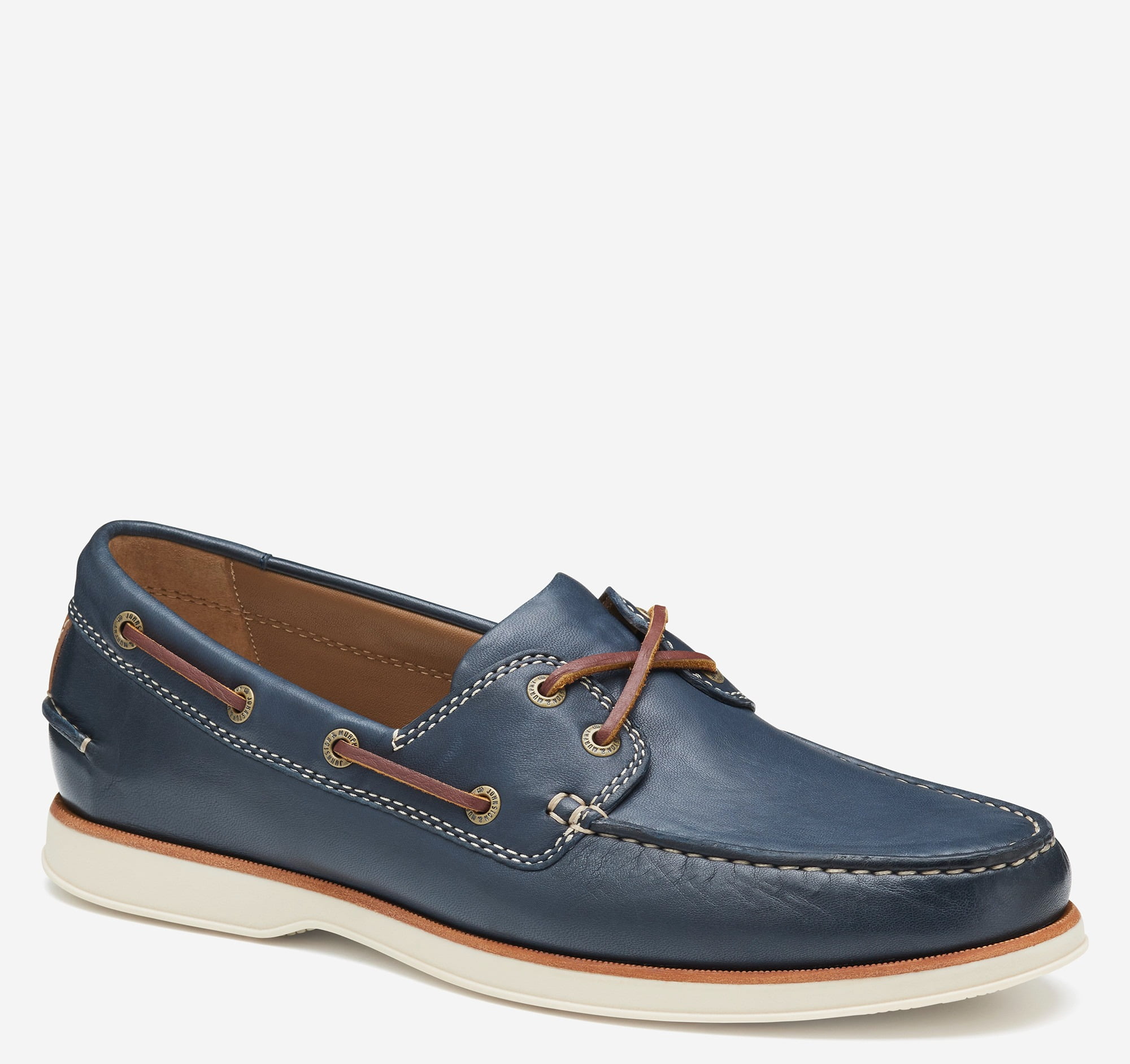 Johnston & Murphy Men's Monaco 2-Eye Boat Shoe, Color: Navy Glove ...