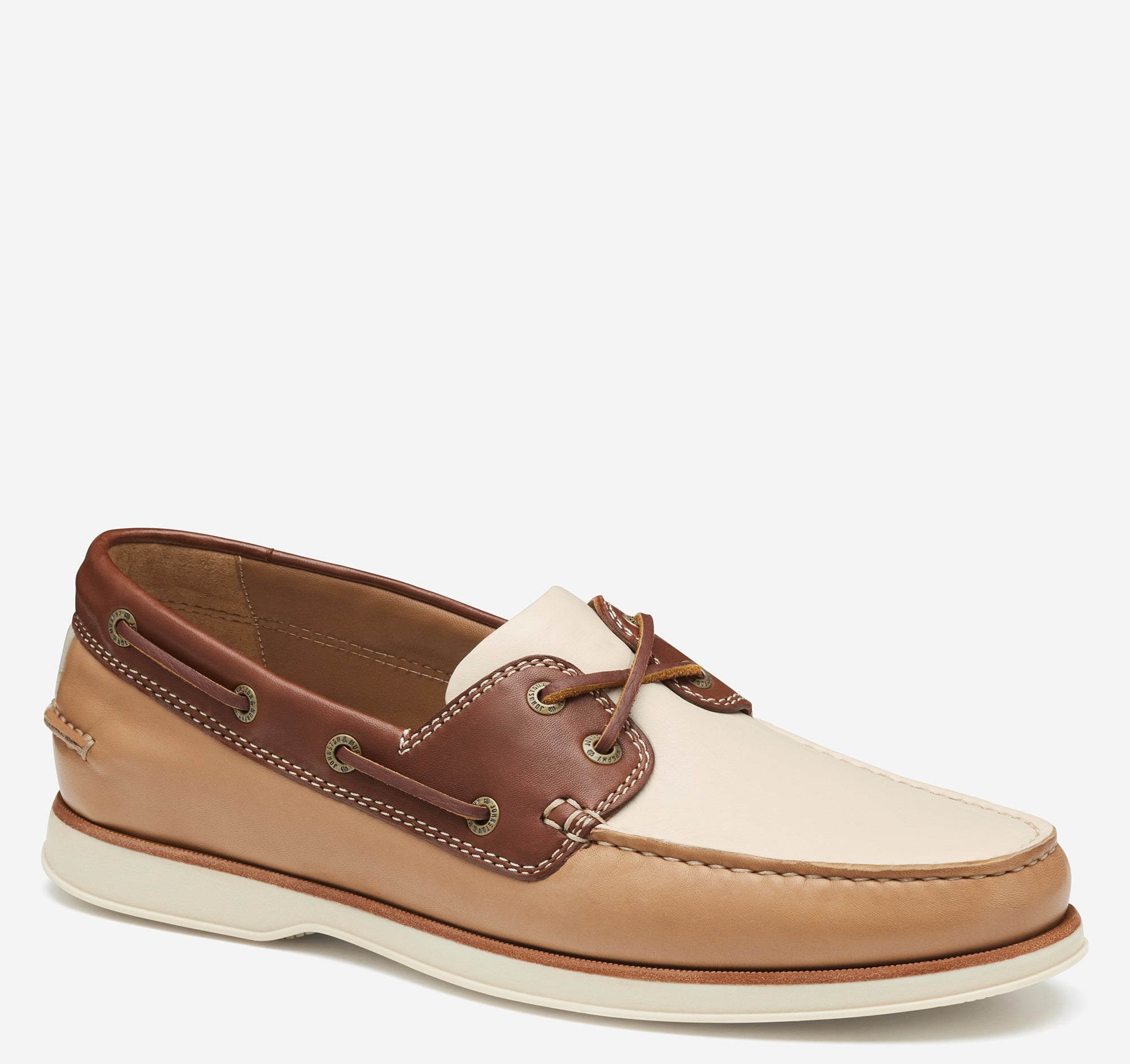 Johnston & Murphy Men's Monaco 2-Eye Boat Shoe, Color: Tan Multi Glove ...