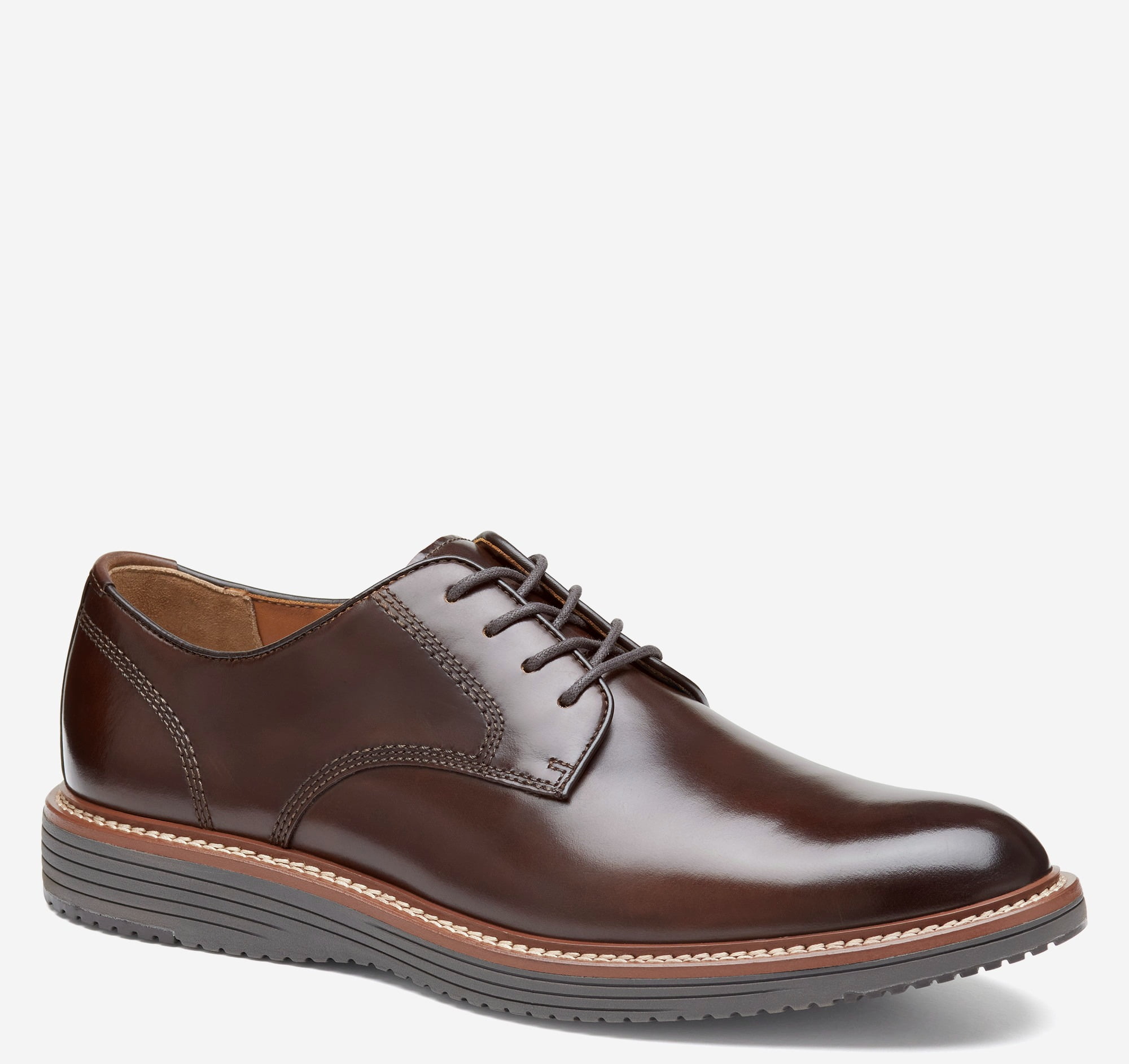 Johnston & Murphy Men's Upton Dress Plain Toe, Color: Mahogany Full ...
