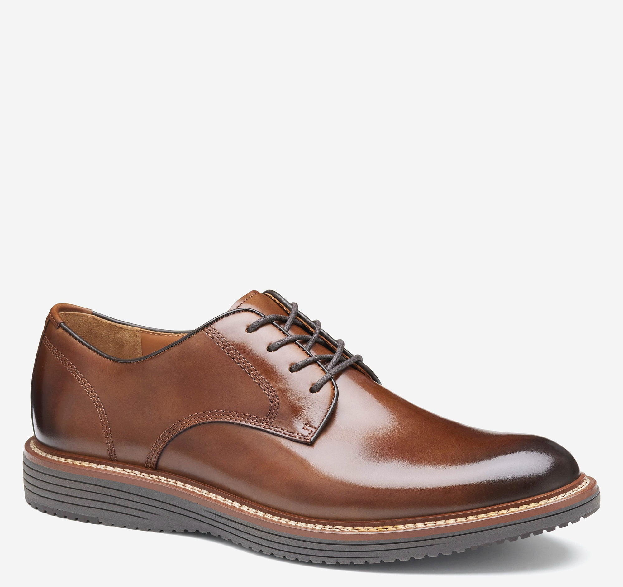 Johnston & Murphy Men's Upton Dress Plain Toe, Color: Tan Full Grain ...