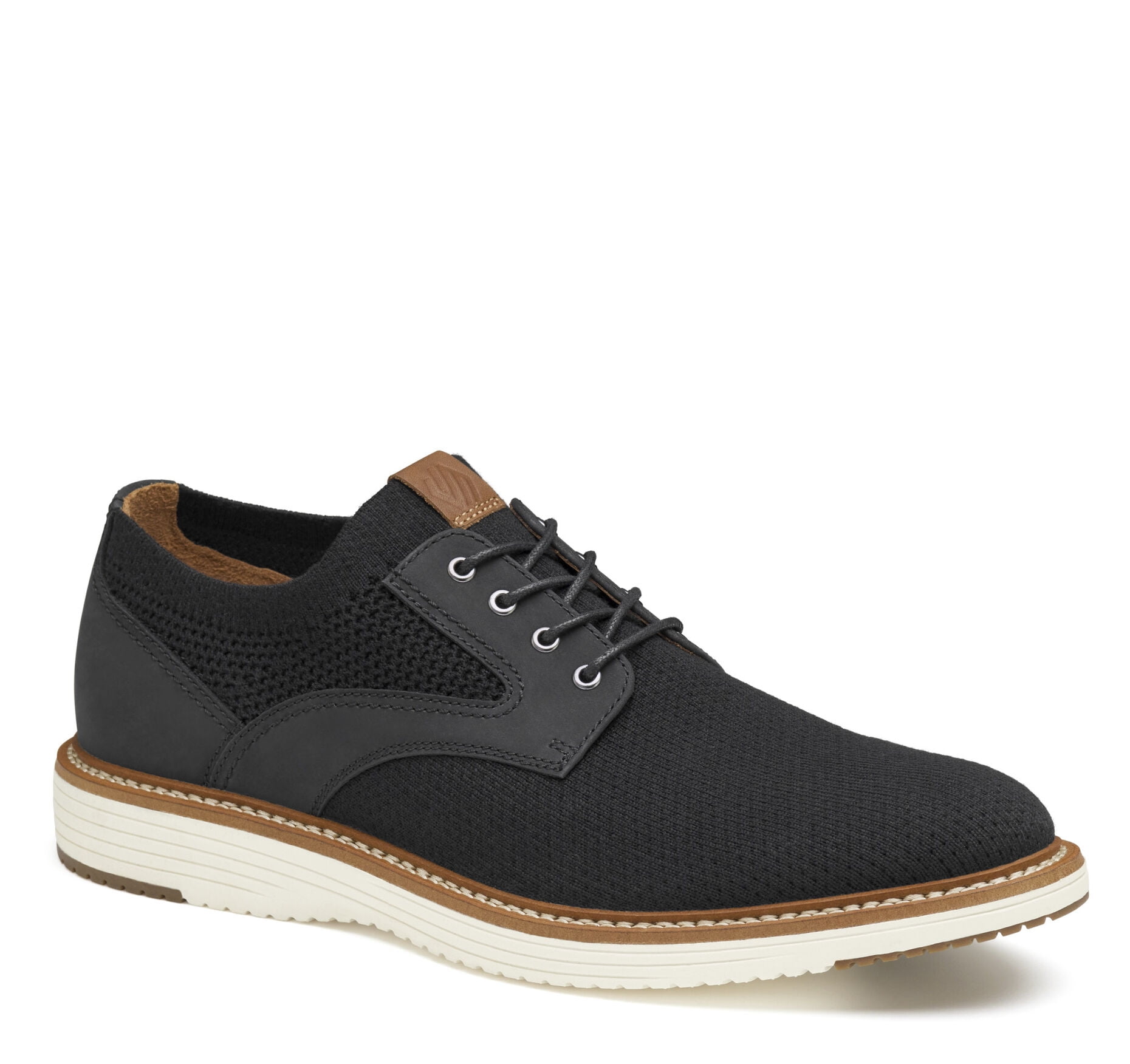 Johnston & Murphy Men's Upton Knit Plain Toe Lace Up Dress Casual Shoe ...