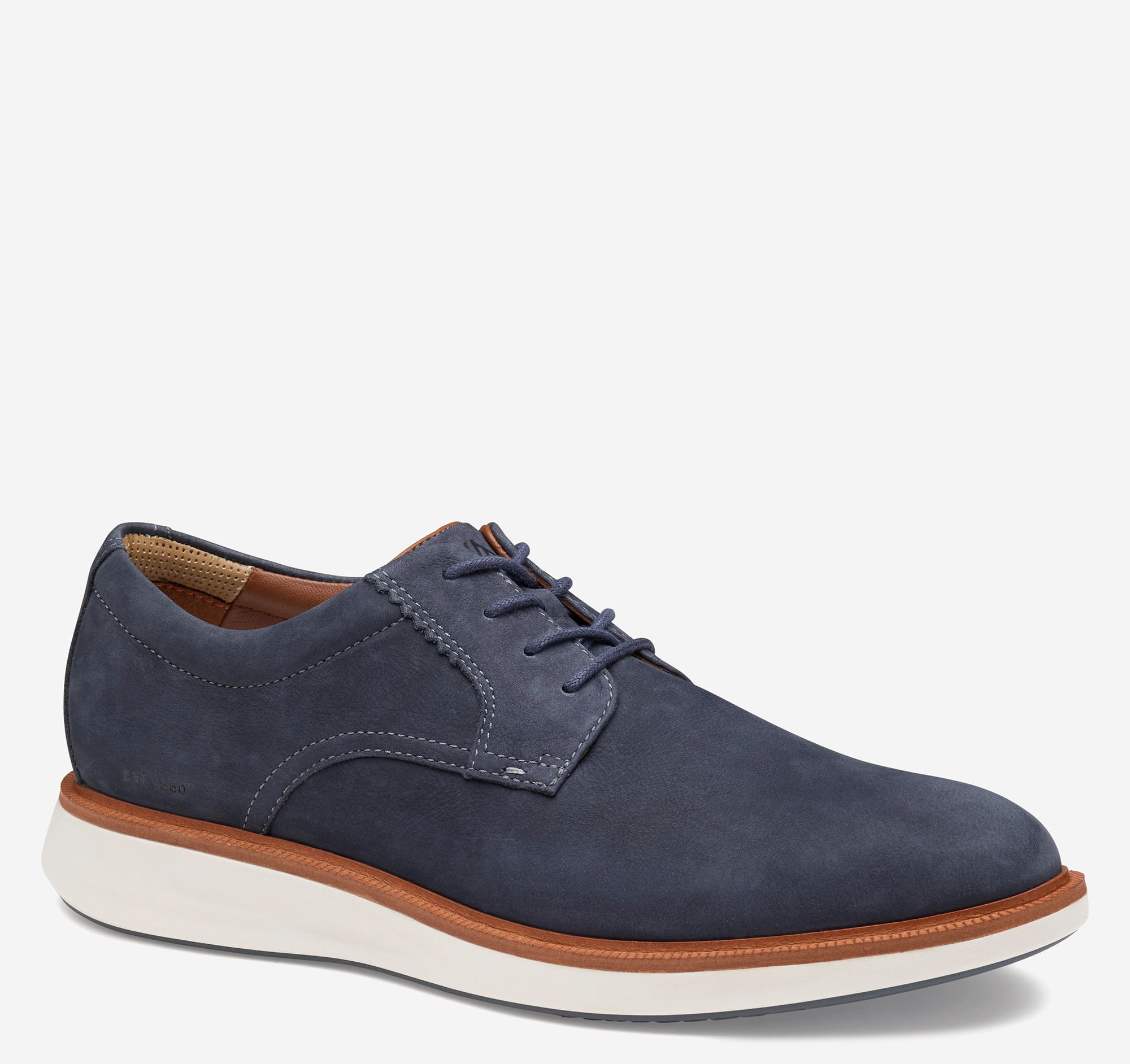 Johnston & Murphy XC+™ Parker Plain Toe, Color: Navy Waterproof Nubuck ...