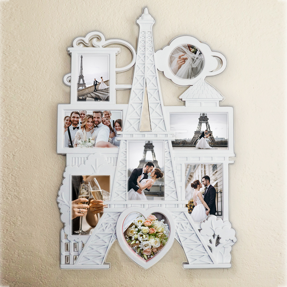 Joice Gift Paris Theme Collage Picture Frame - 8 Opening Wall Mount ...