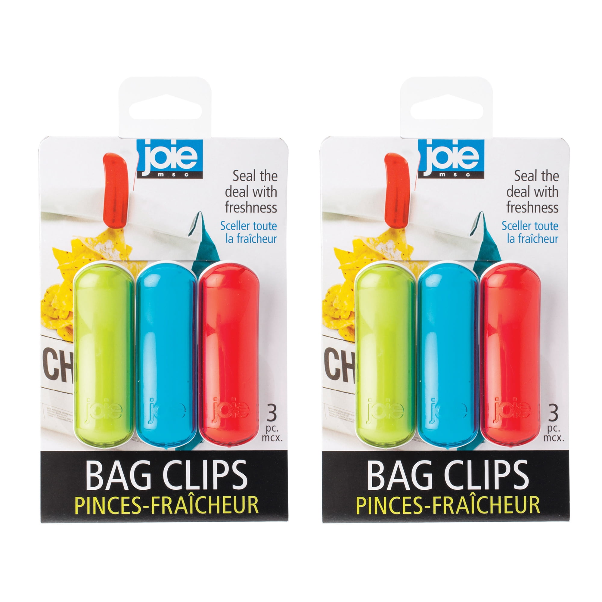Joie Bag Clips, Assorted Colors, Set of 2, 3-Inches x 3-Inches x 1.5 ...