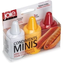 Joie Mini Condiment Containers, 3pc set. Refillable Red, White, and ...